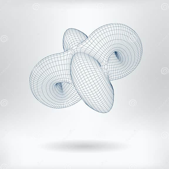 Vector 3D Model Non Euclidean Geometric Concept Icon Stock Vector ...