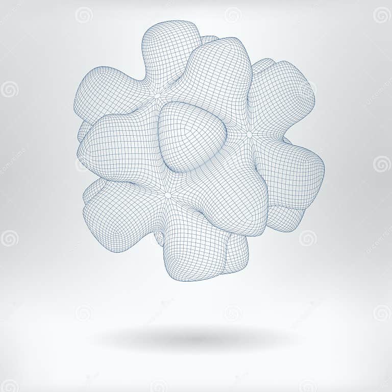 Vector 3D Model Poliovirus Particle Drawing Stock Vector - Illustration ...