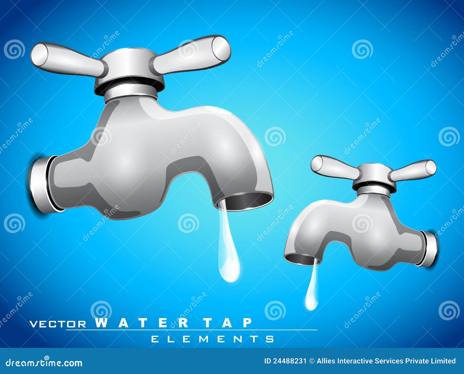 Vector 3d steel water tap stock illustration. Illustration of purity ...