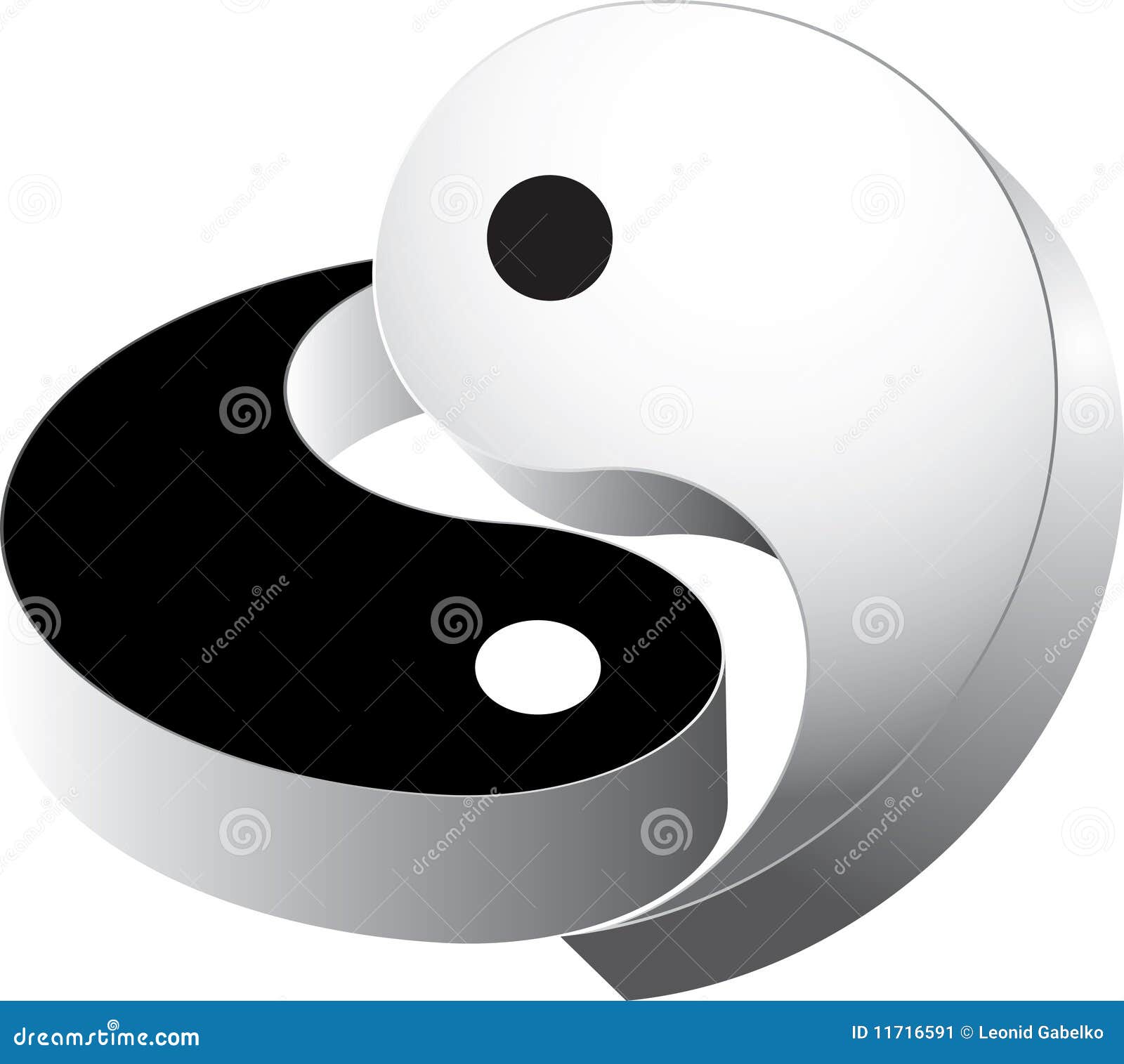 Vector 3d ying yang stock de ilustración. Ilustración de artes - 11716591