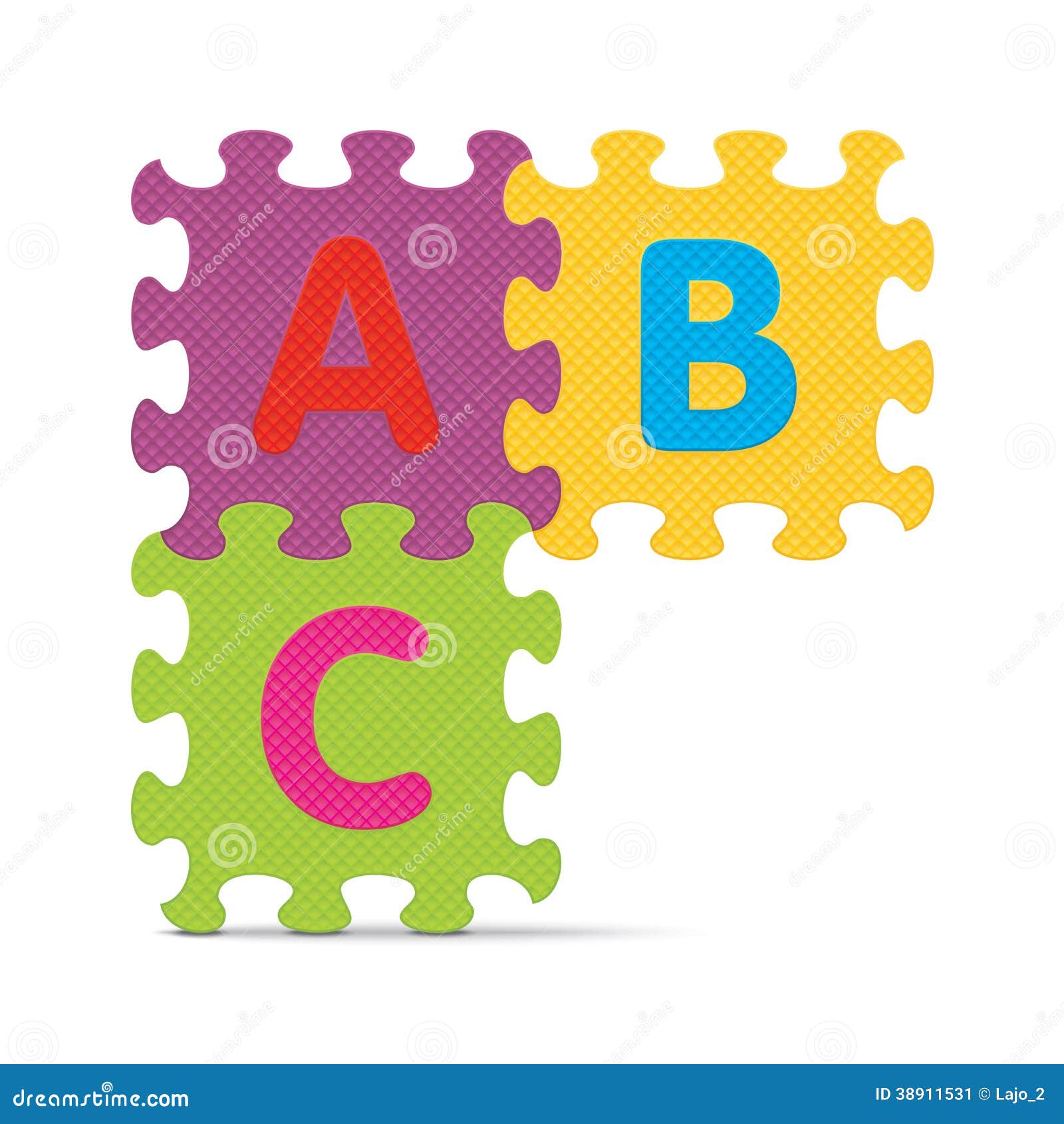 Vector ABC Written with Alphabet Puzzle Stock Vector - Illustration of ...