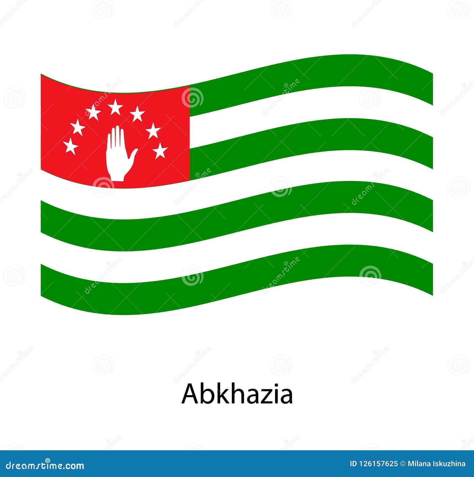 Abkhaz Flag In The Form Of A Large Circle Vector Illustration ...