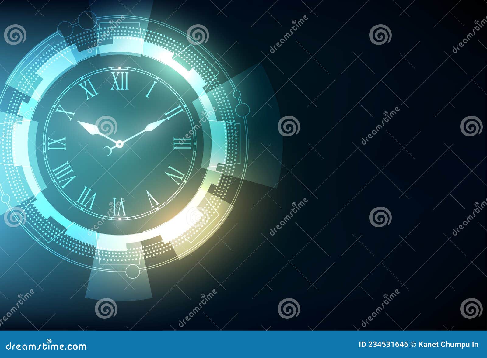 Vector Abstrac Technology Analog Clock Background Stock Vector ...
