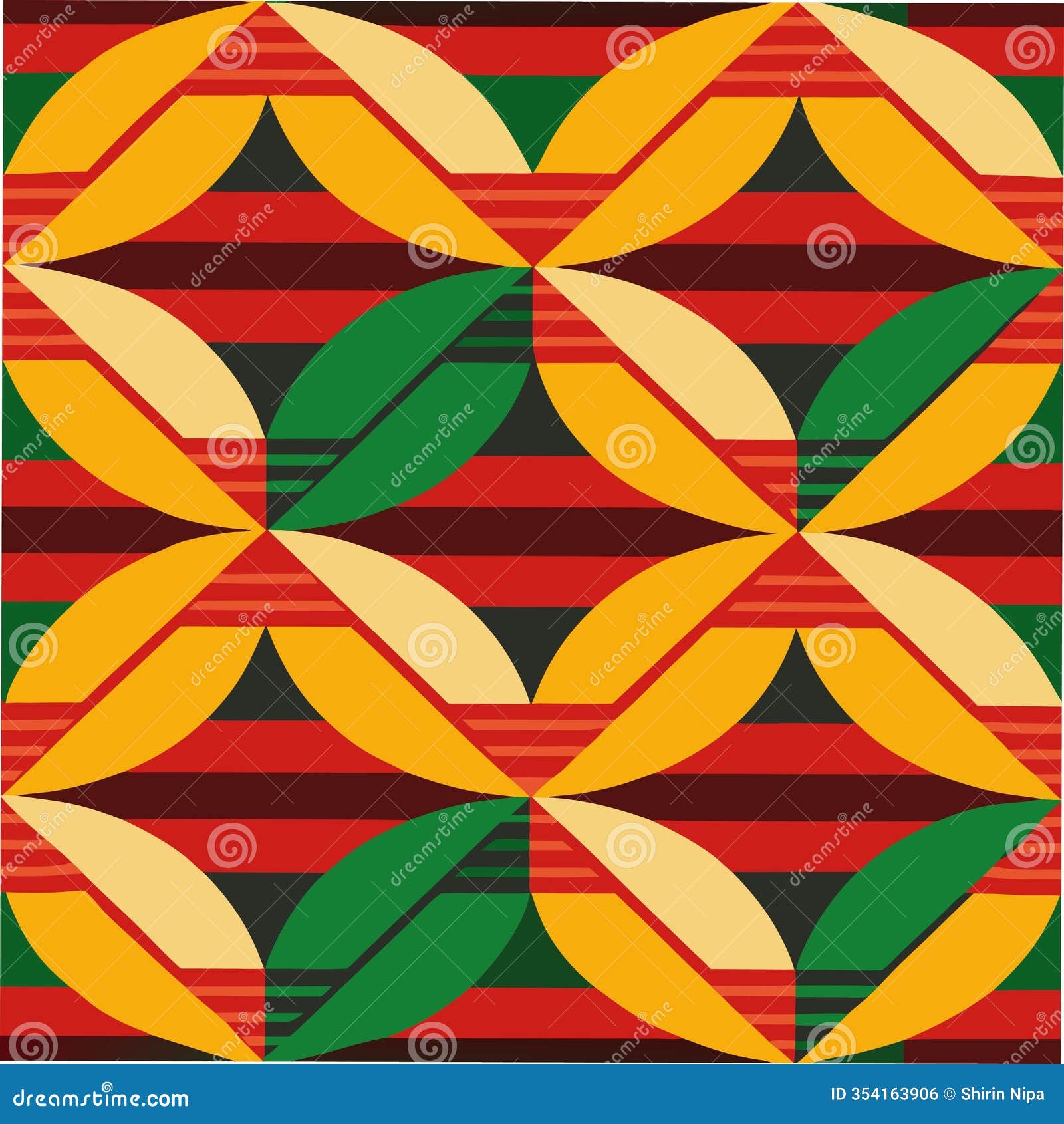 Vector Abstract African Colorful Ethnic Half Circle Shape Seamless ...