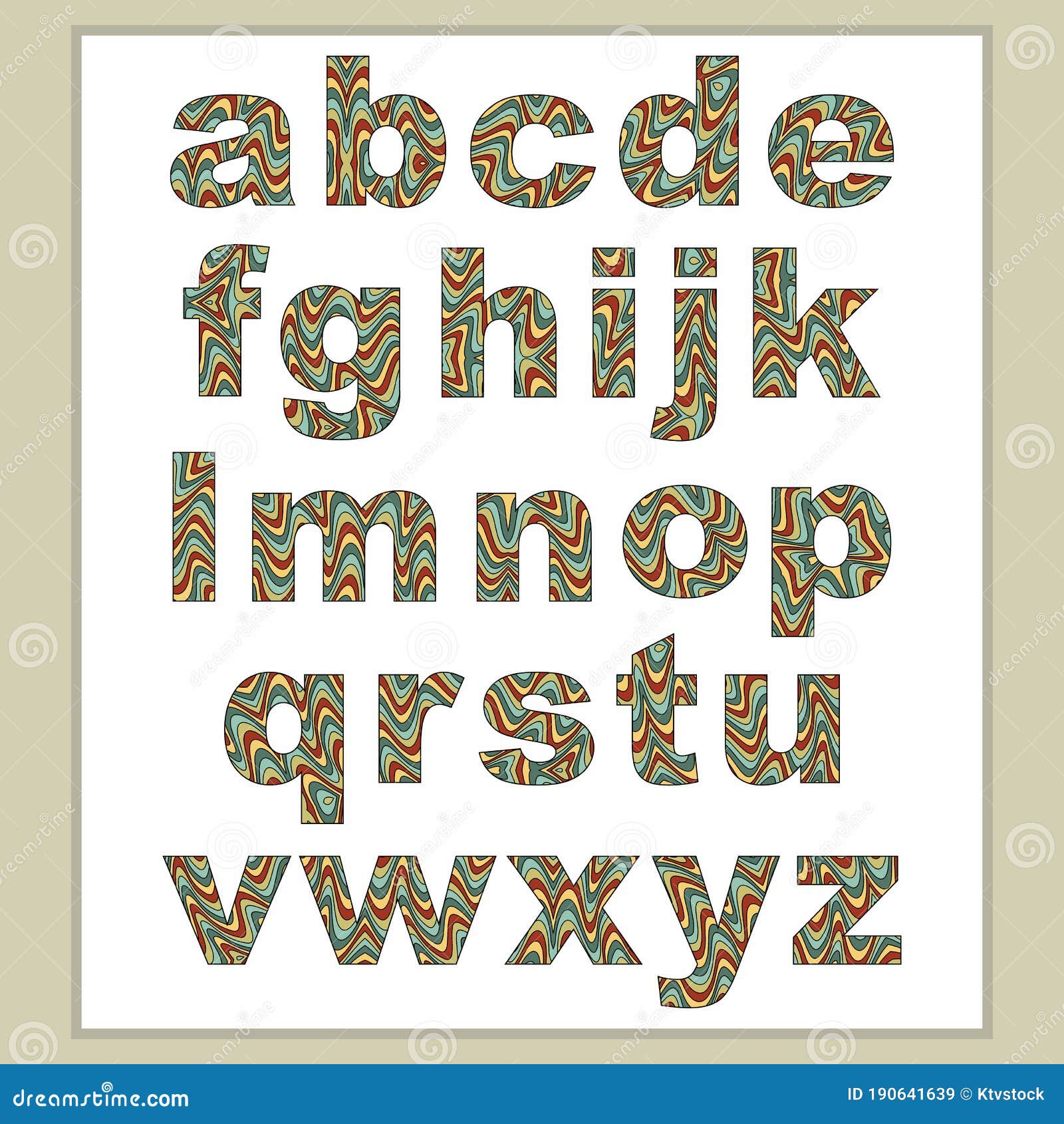 Vector Abstract Alphabet with Distortion Effect. Stock Vector ...