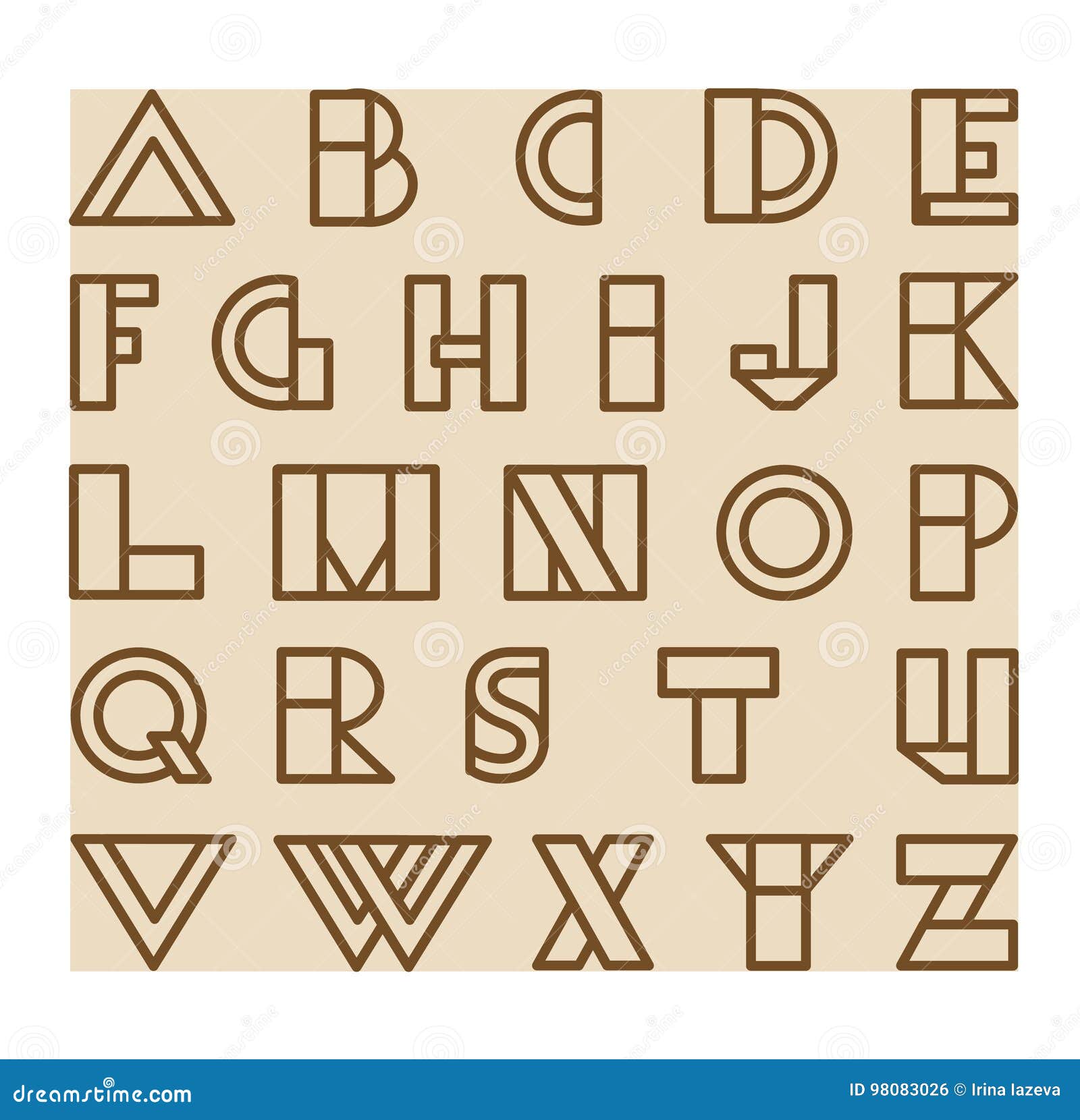 Vector Abstract Alphabet Set Stock Vector - Illustration of geometric ...