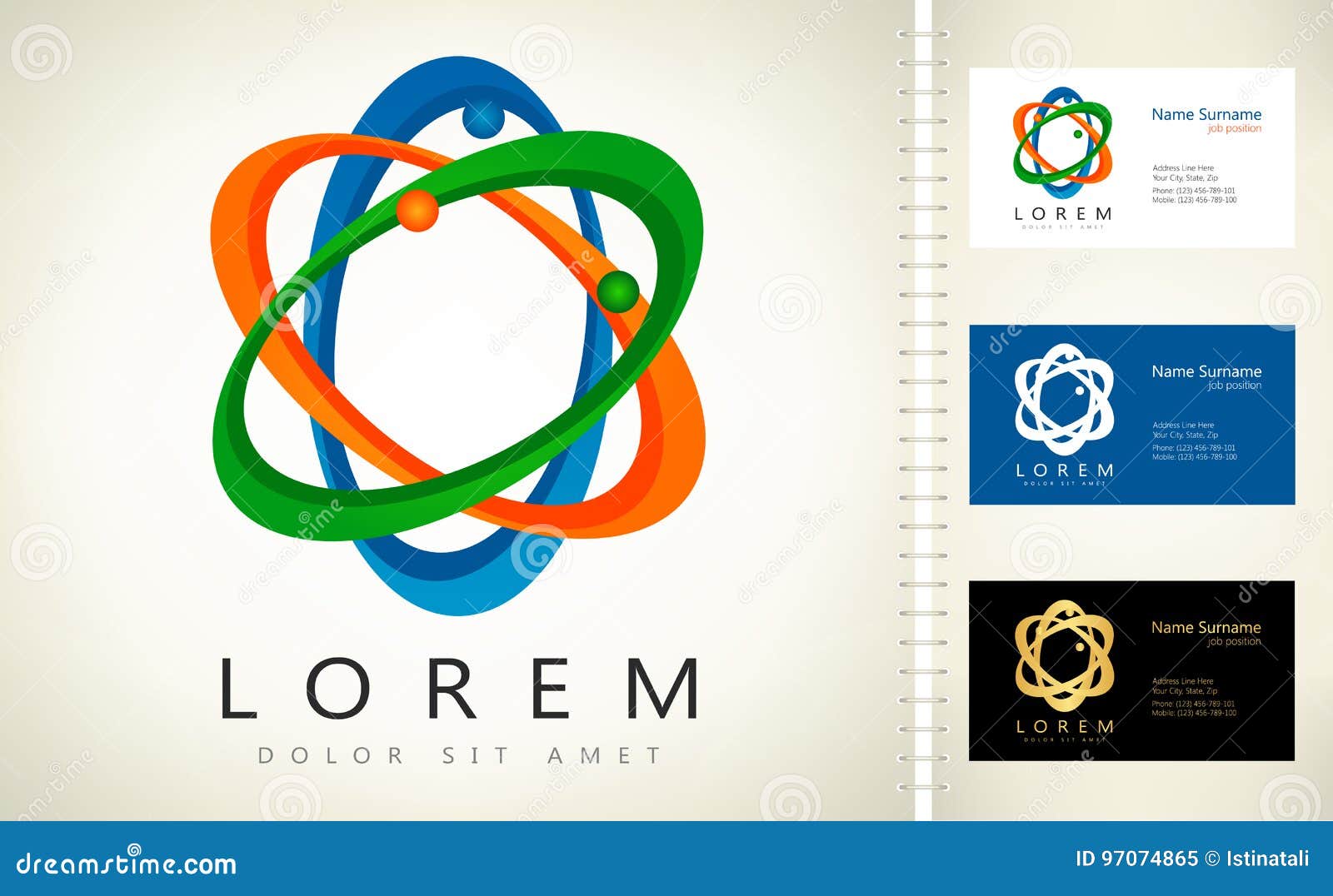 Vector Abstract Atom Icon Design Stock Vector - Illustration of emblem ...