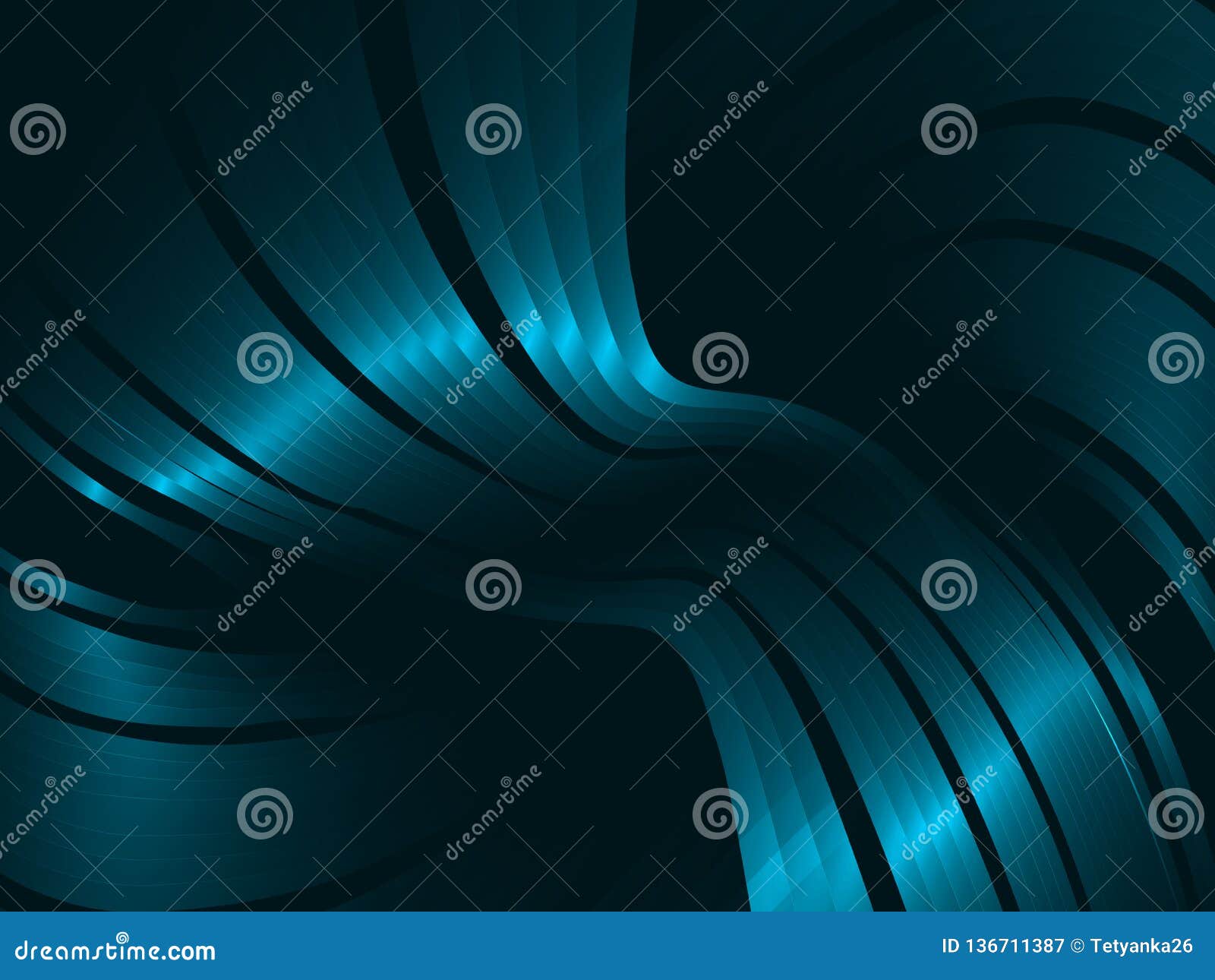 Vector Abstract Background with Blue Neon Waves Stock Vector ...