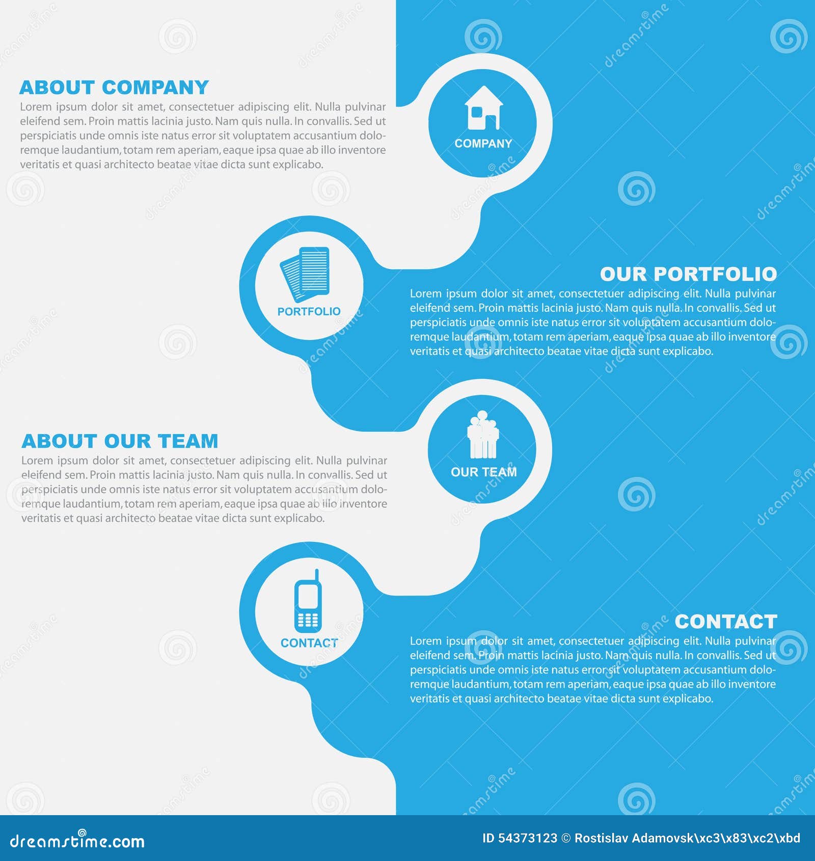 Vector Abstract Background of Brochure with Icons for Company Stock ...