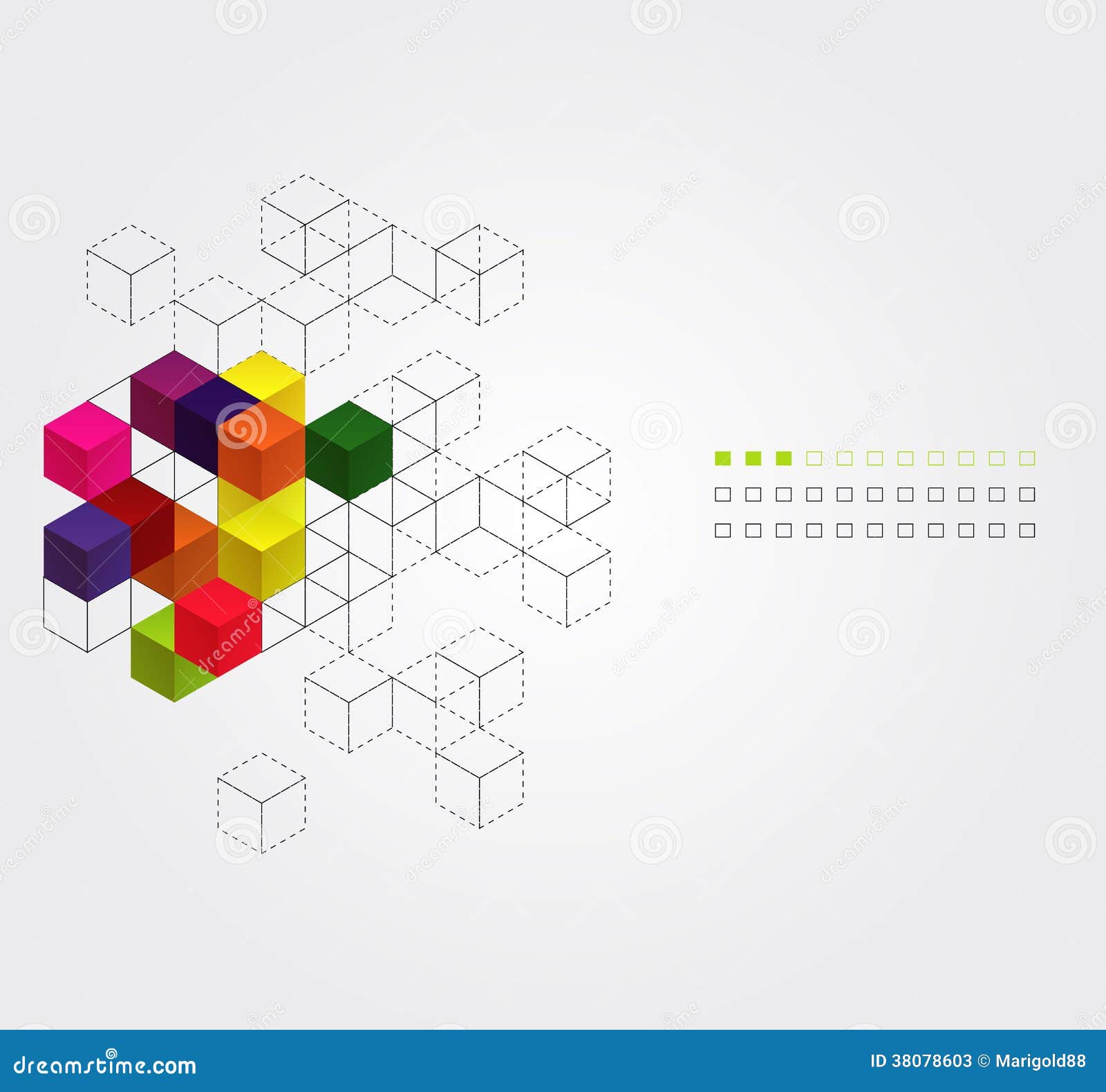 Vector Abstract Background with Color Cubes Stock Vector - Illustration ...