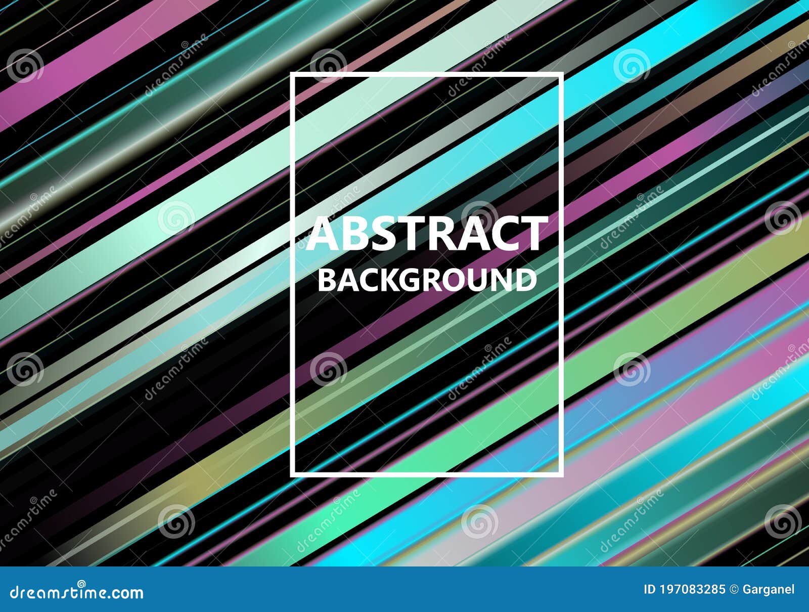Vector Abstract Background with Color Stripes on Black Background Stock ...
