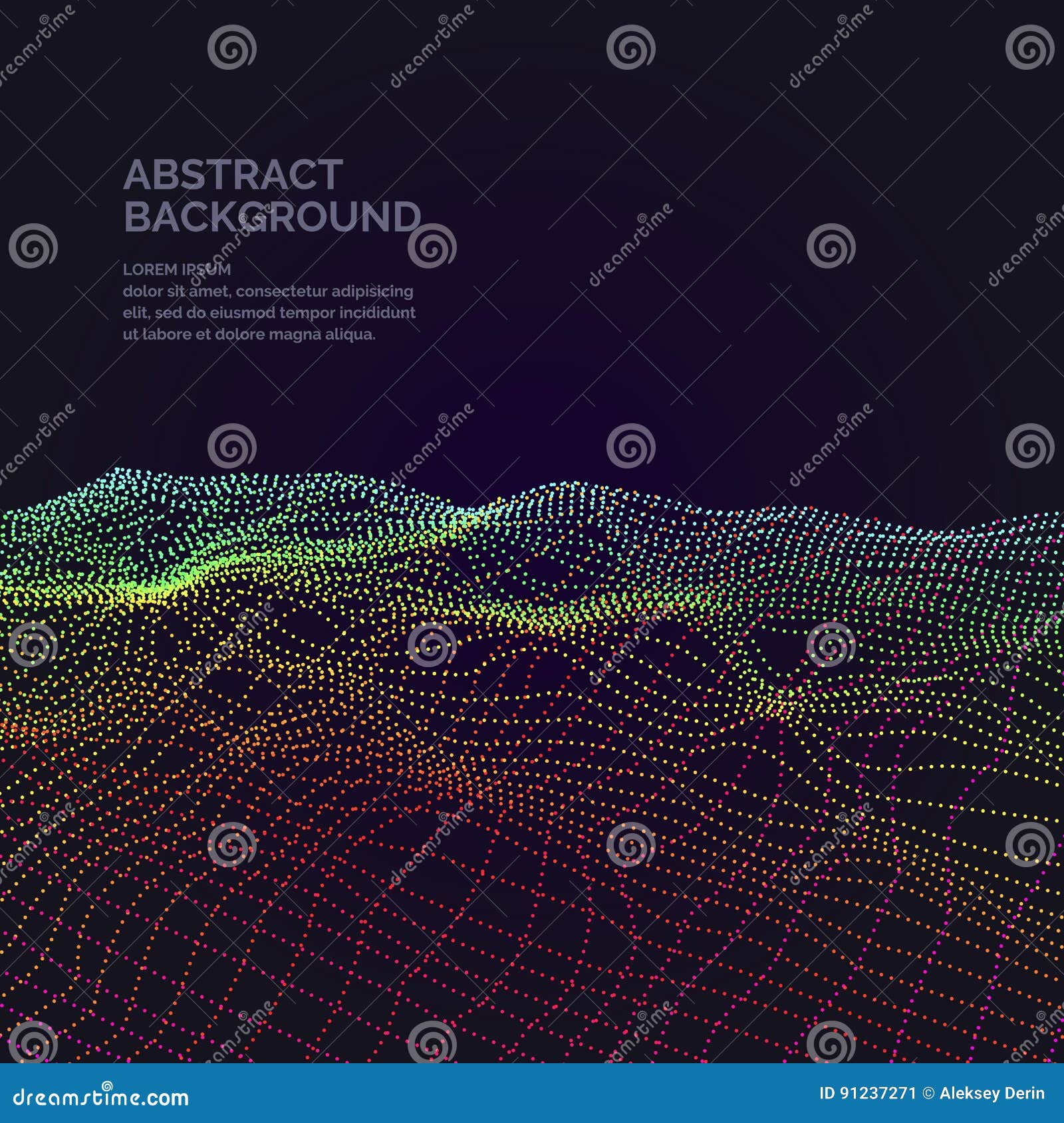 Vector Abstract Background with a Colored Dynamic Grid, Line and ...