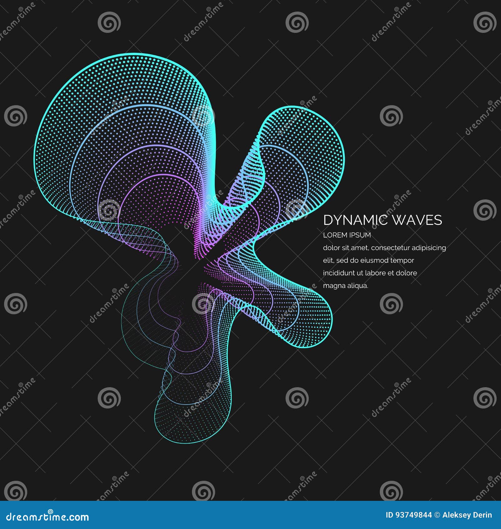 Vector Abstract Background with a Colored Dynamic Waves, Line and ...