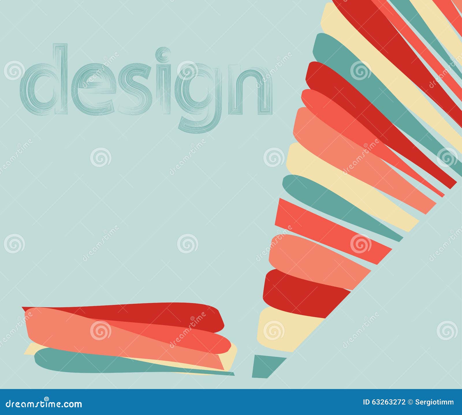 Vector Abstract Background with a Colored Pencil Lines and Lettering ...