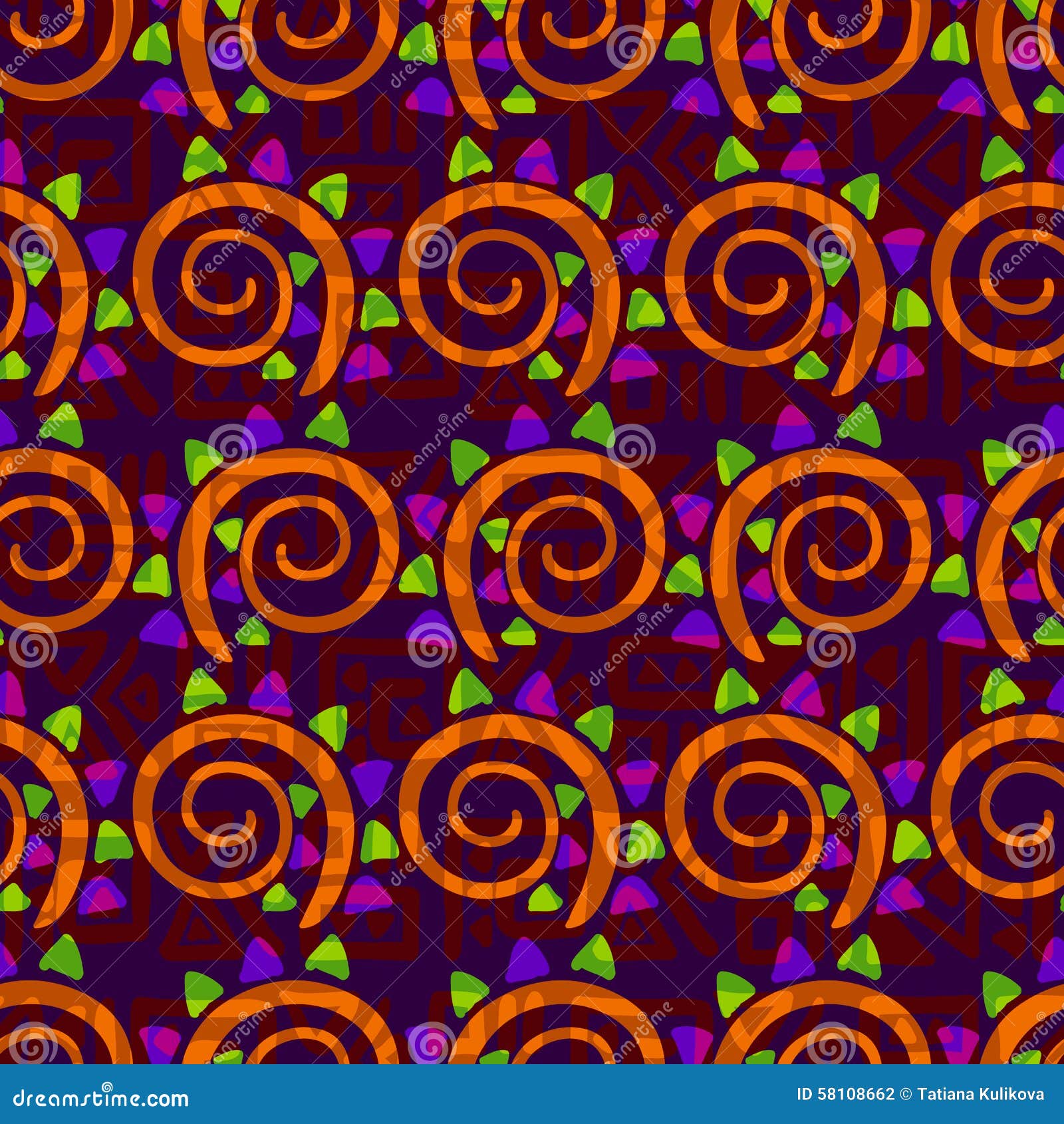 Vector Abstract Background of Colored Spirals Stock Vector ...