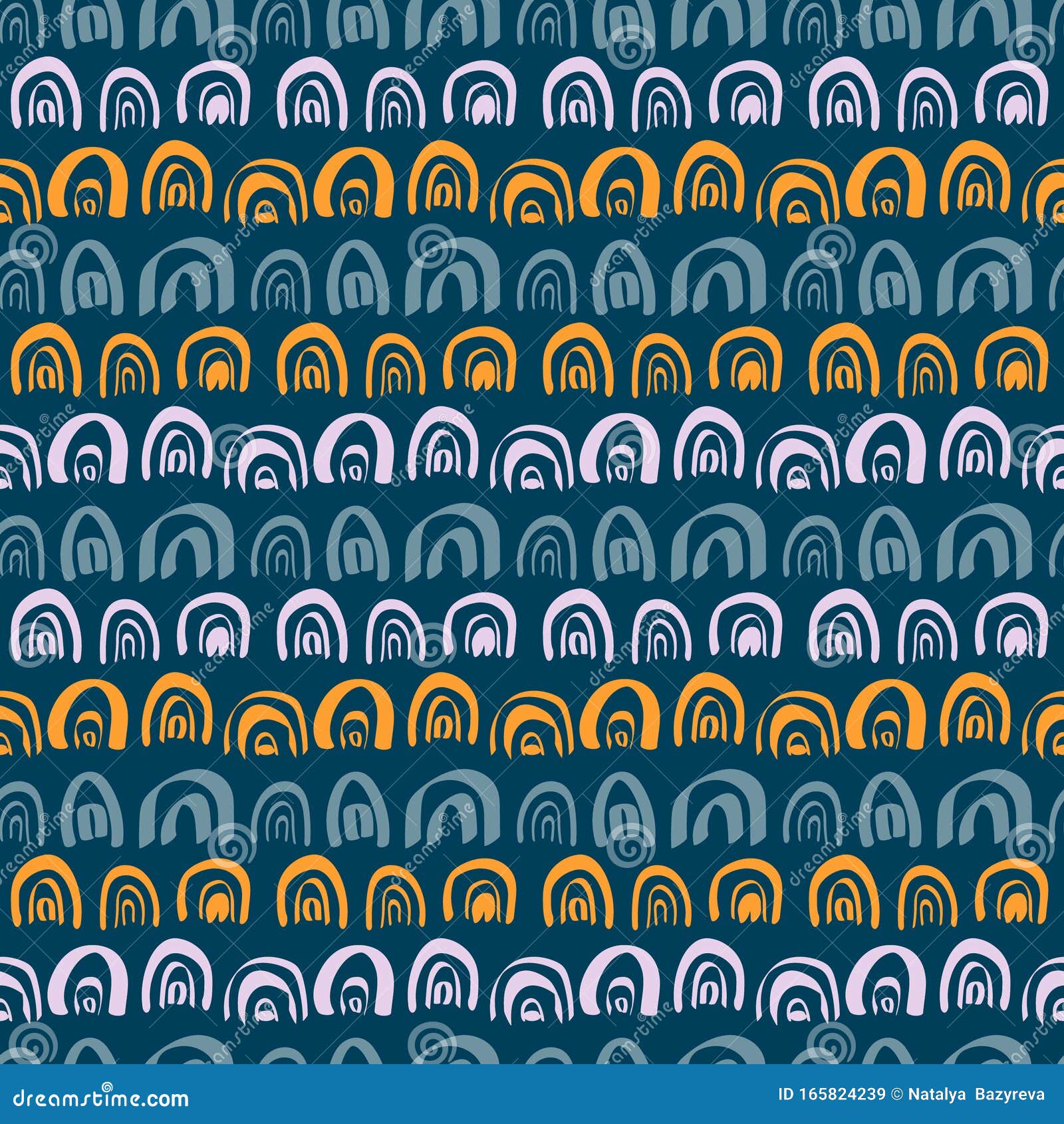 Vector Abstract Background with Colorful Semi-circle Shapes Stock ...