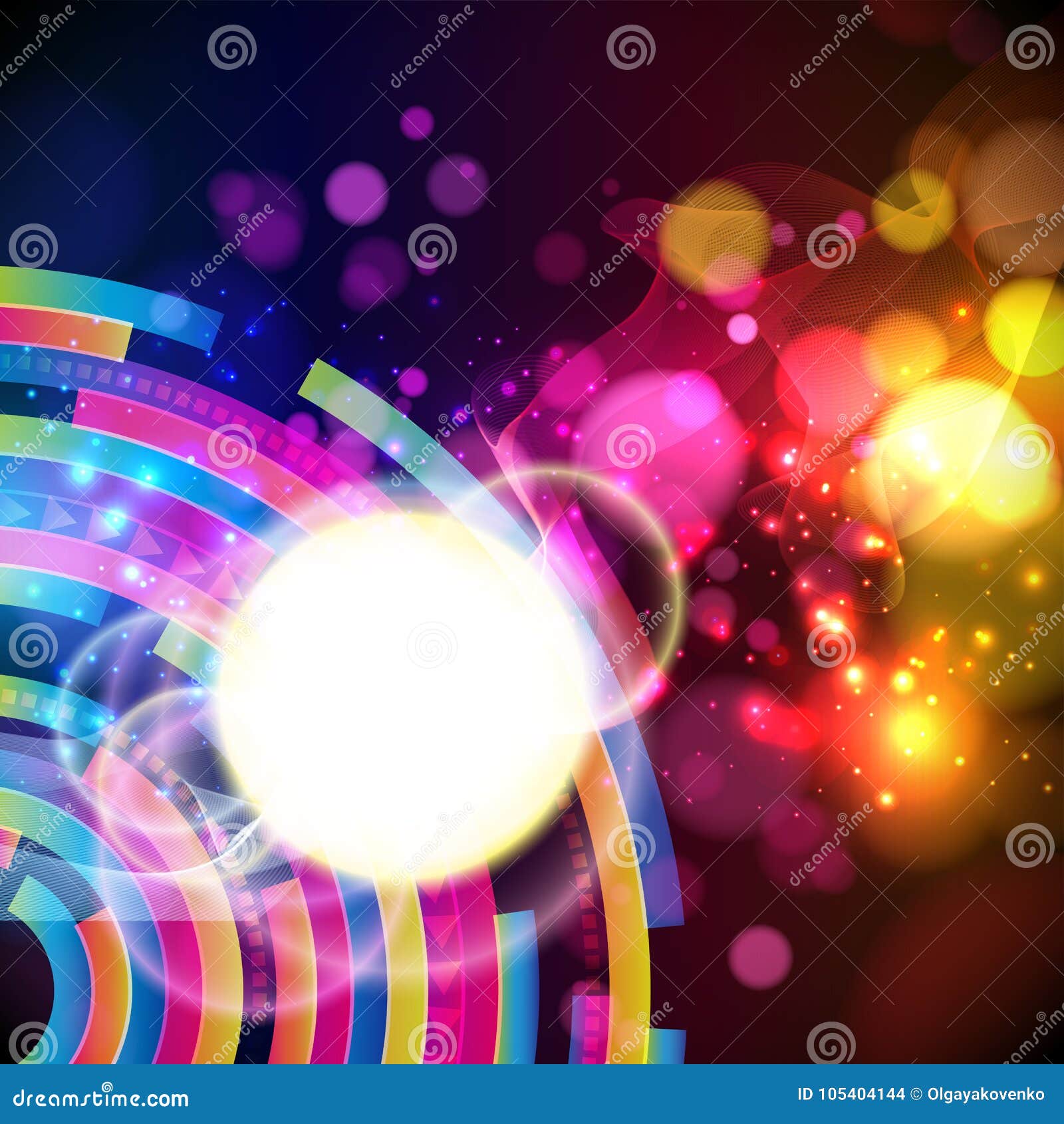 Abstract Background. Colorful Techno Pattern on a Dark Stock Vector ...