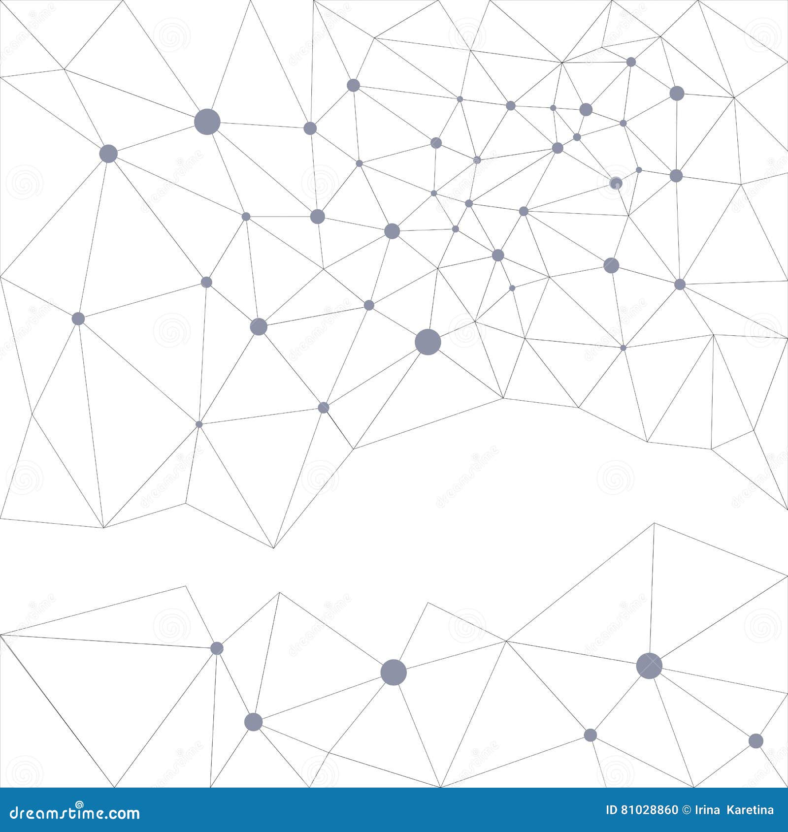 Vector Abstract Background with a Contour and Circles at Intersections ...