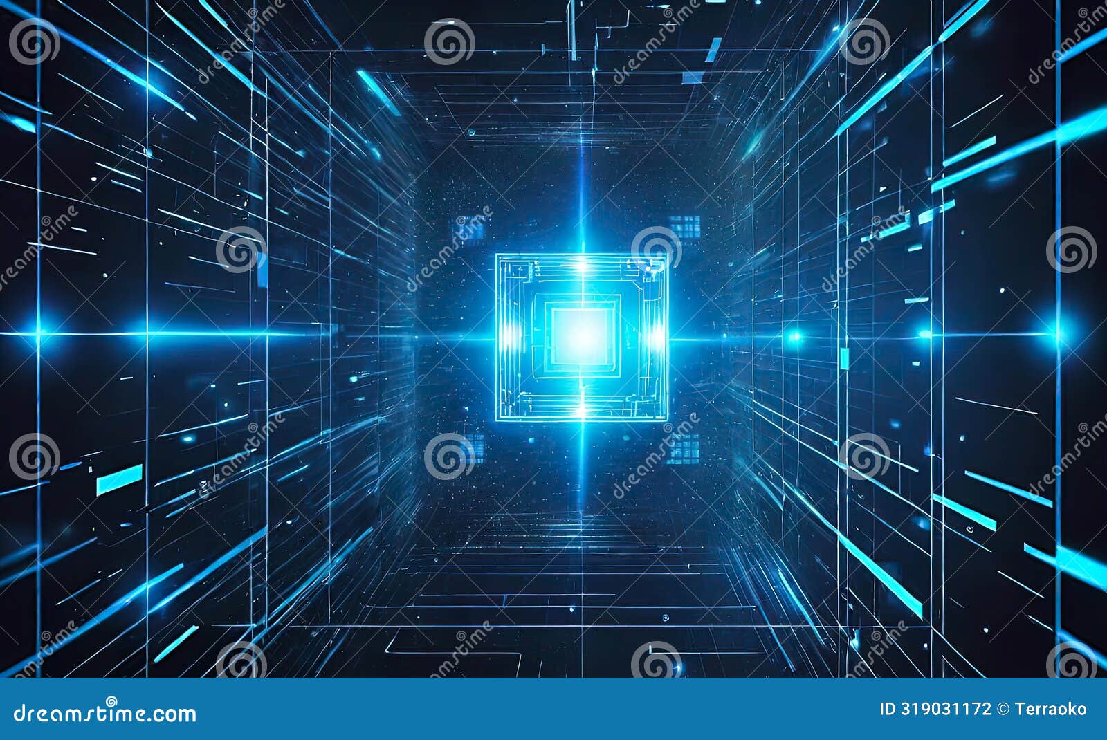 Vector Abstract Background, Digital Glowing Square Pixels for ...
