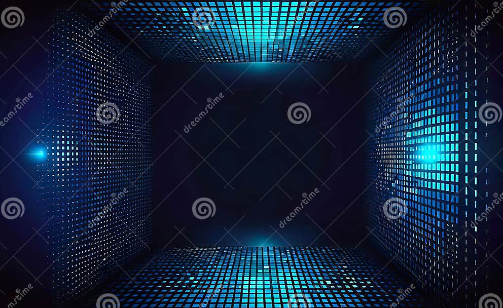 Vector Abstract Background, Digital Glowing Square Pixels for ...