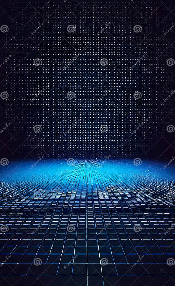 Vector Abstract Background, Digital Glowing Square Pixels for ...