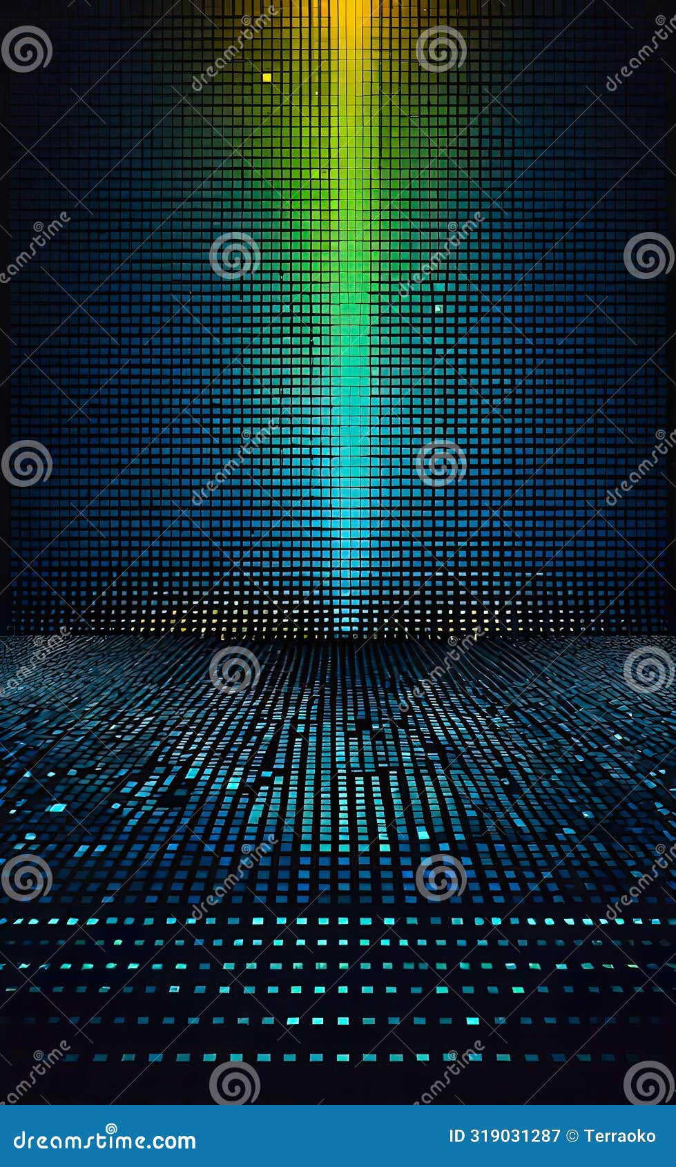 Vector Abstract Background, Digital Glowing Square Pixels for ...