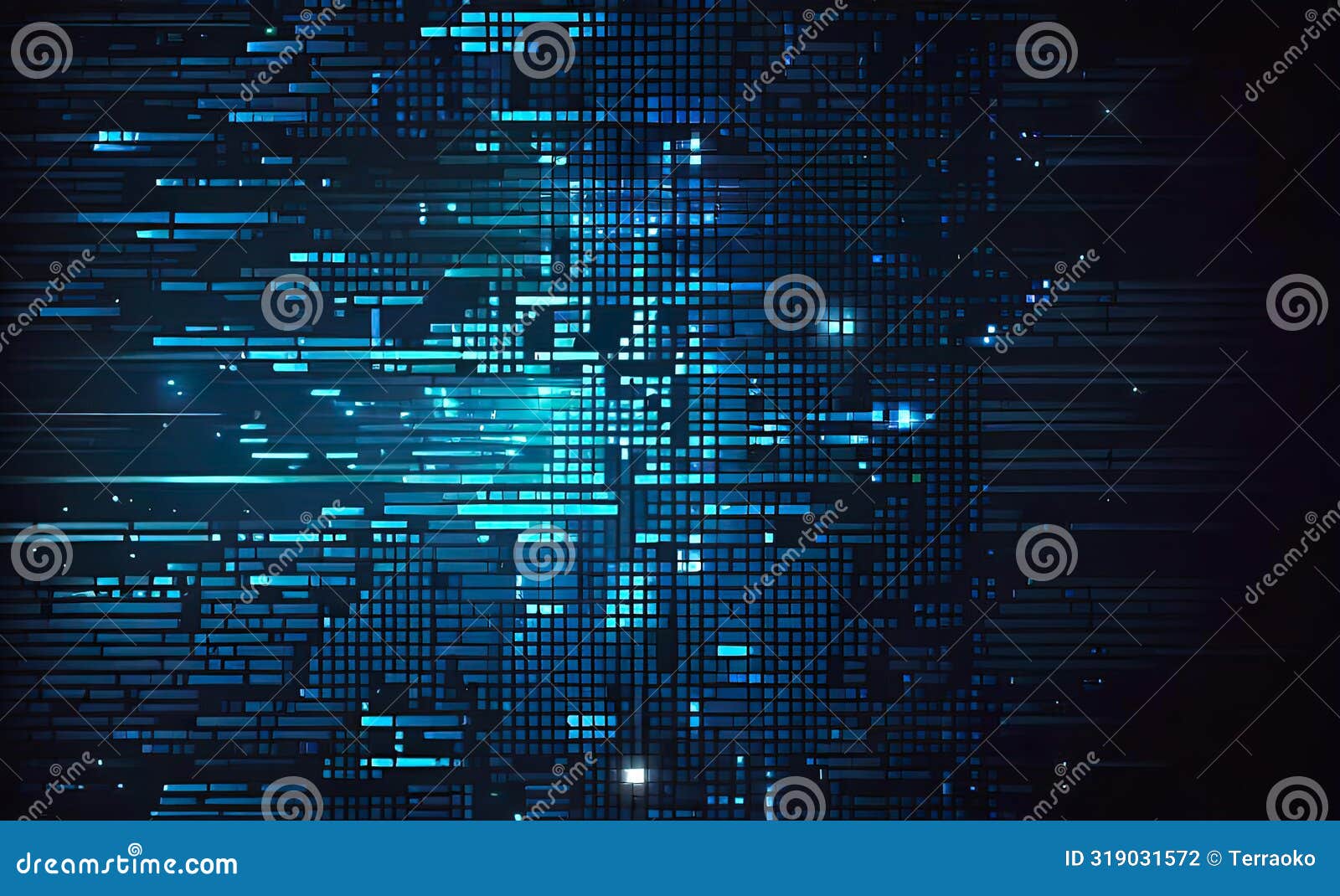 Vector Abstract Background, Digital Glowing Square Pixels for ...