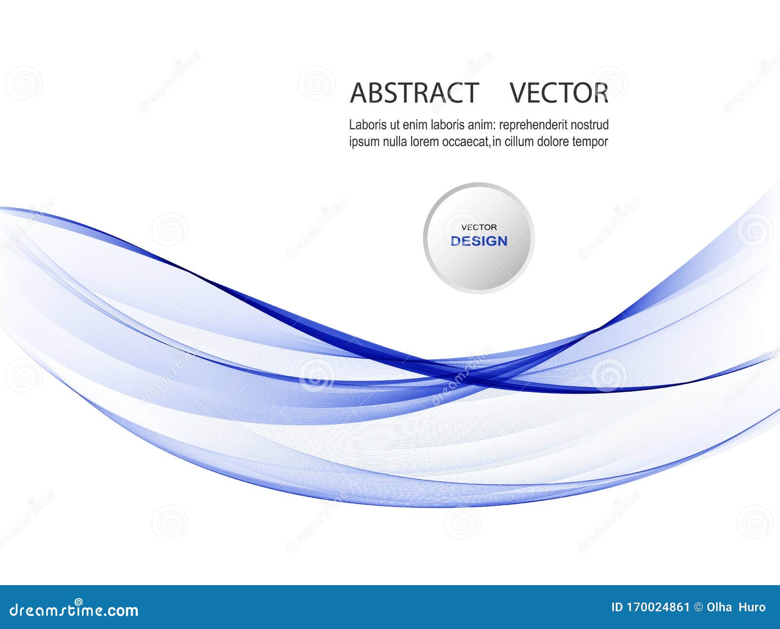 Vector Abstract Background with Dynamic Blue Wave Stock Vector ...