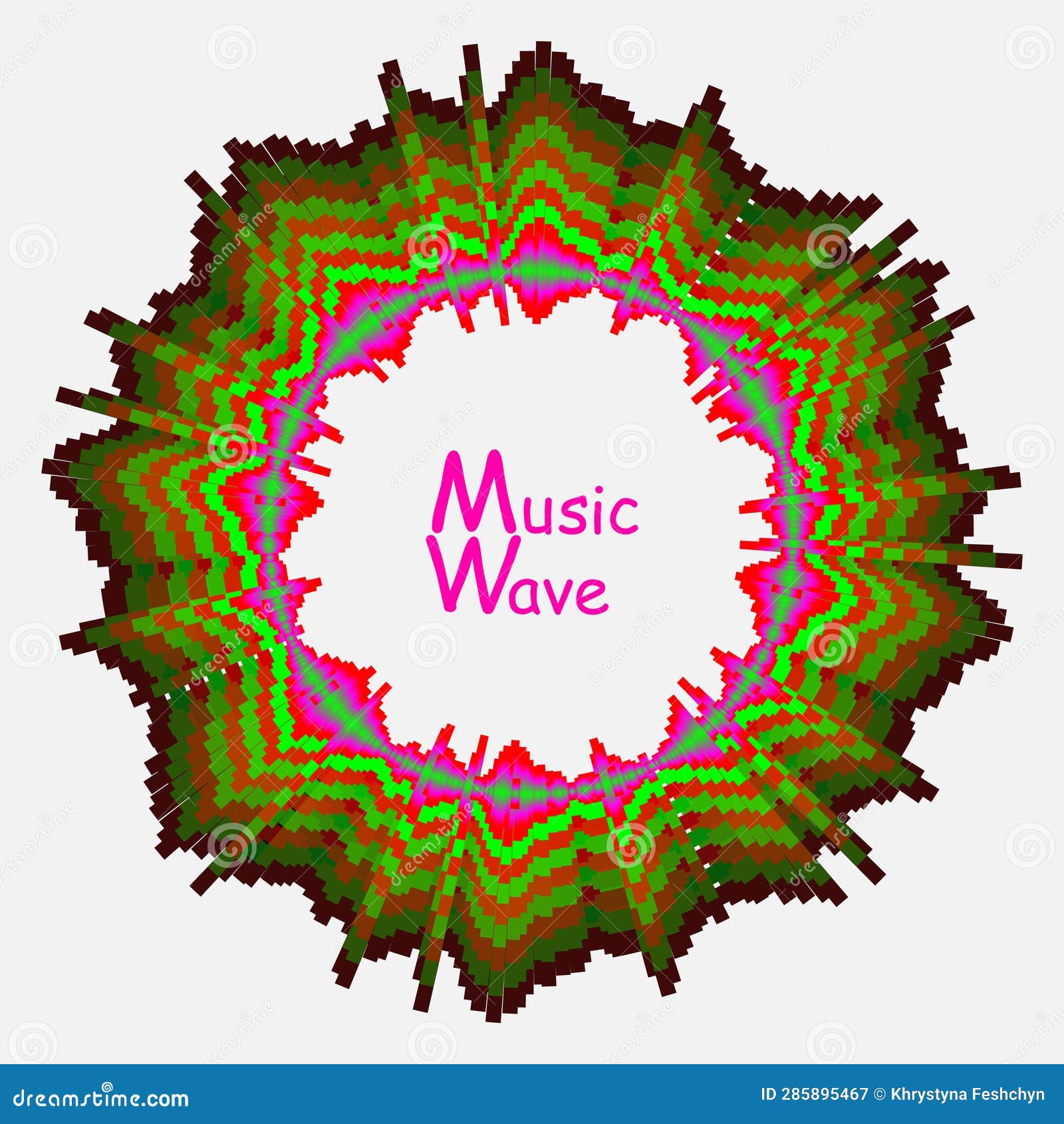 Vector Abstract Background with Dynamic Round Music Waves. Sound Wave ...