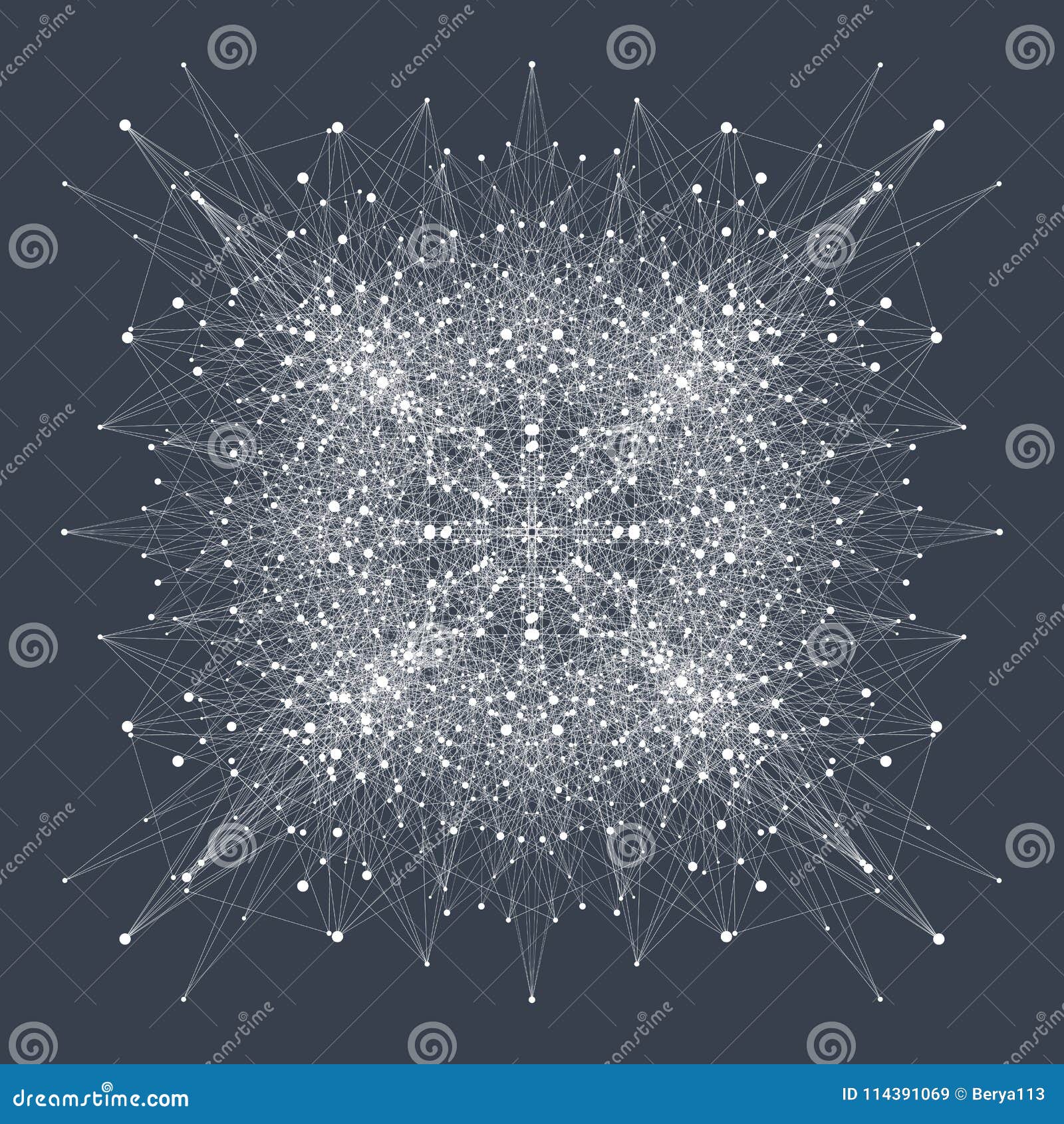 Vector Abstract Background with Dynamic Waves Dot and Lines, Dynamic Particles. Abstract Plexus ...