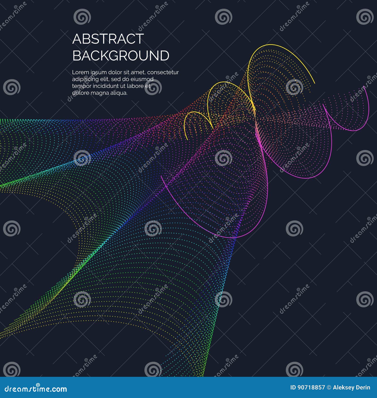 Vector Abstract Background with a Dynamic Waves and Particles Stock ...