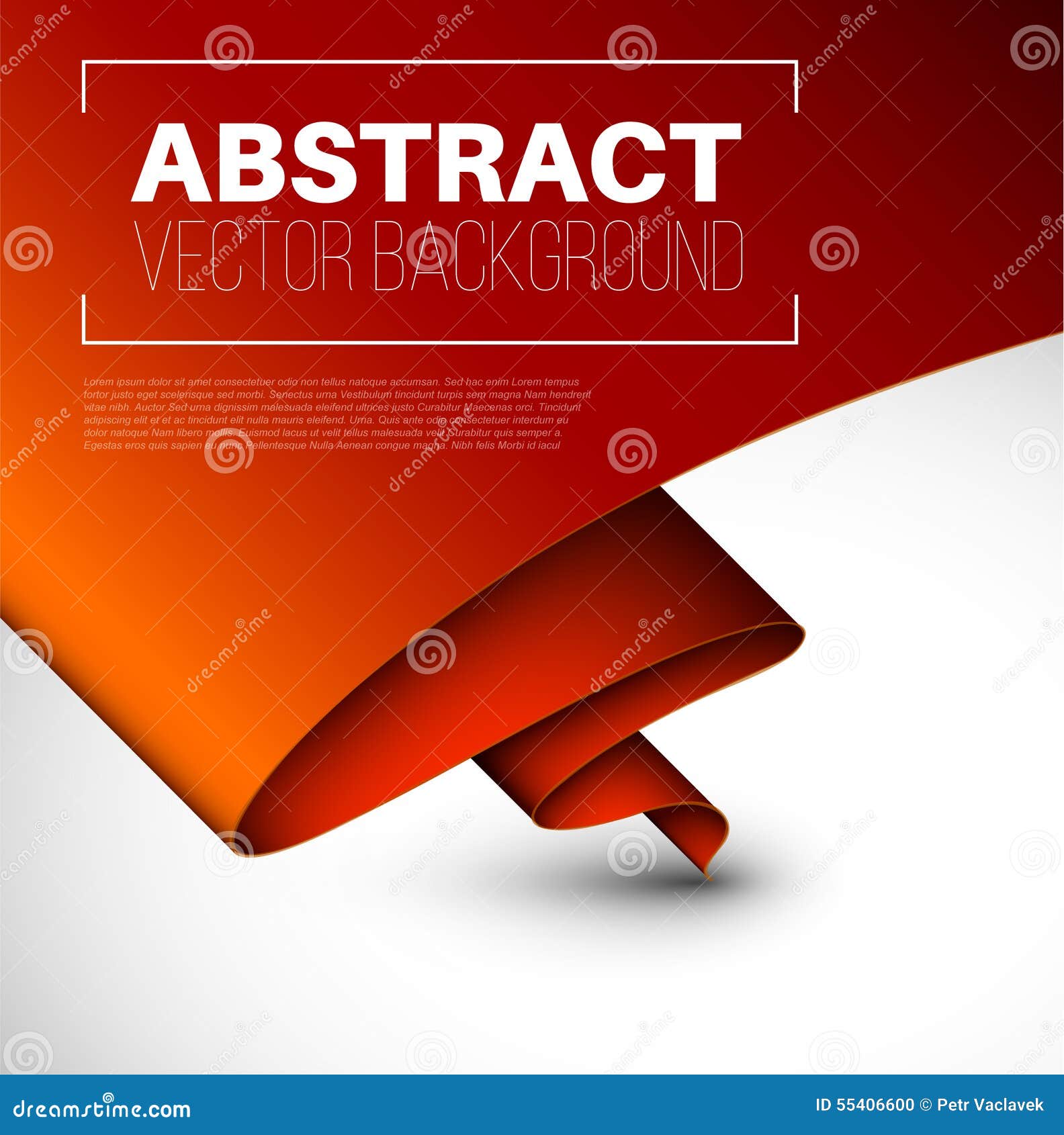 Vector Abstract Background with Folded Red Paper Stock Illustration ...