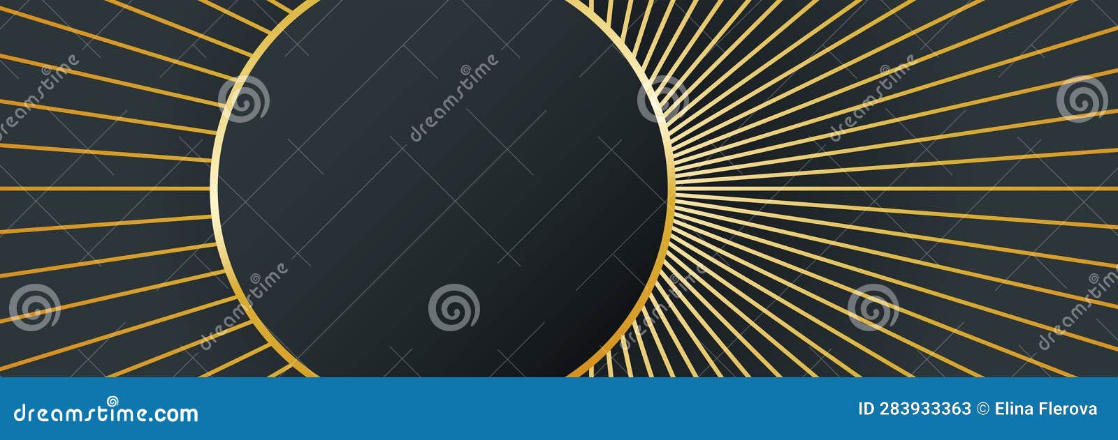 Vector Abstract Background with Golden Ray Lines on Dark Background ...