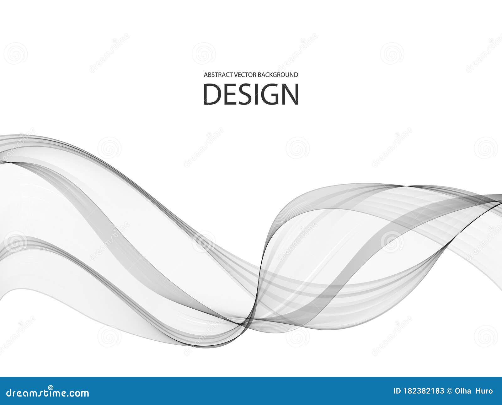 Vector Abstract Background, Grey Transparent Wave Stream Stock Vector ...