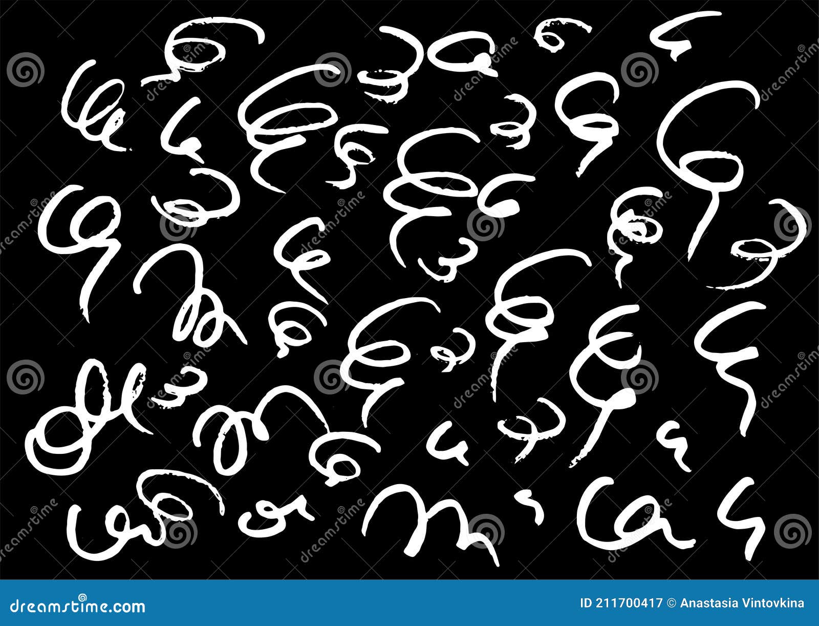 Vector Abstract Background of Hand-drawn Twisted Parts Randomly ...
