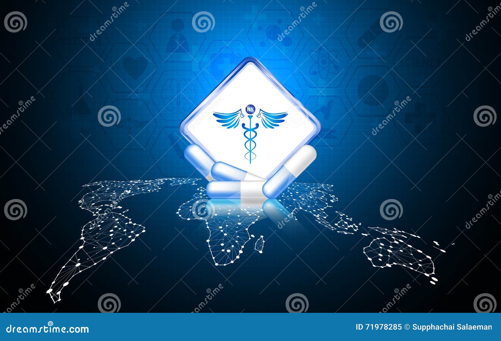 Vector Abstract Background Medical Global Innovation Concept Stock ...