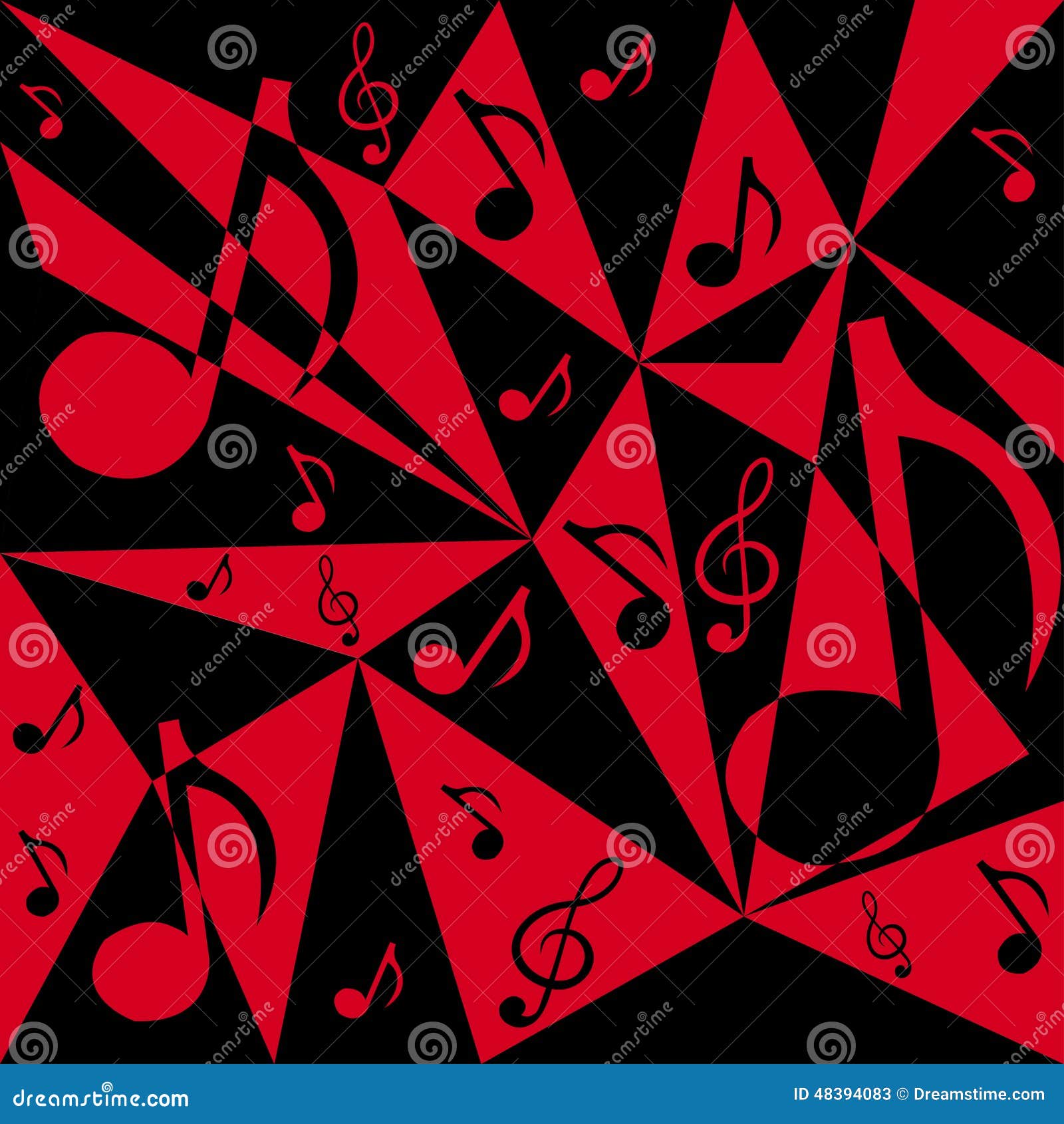 Vector Abstract Background with Music Notes Stock Vector - Illustration ...