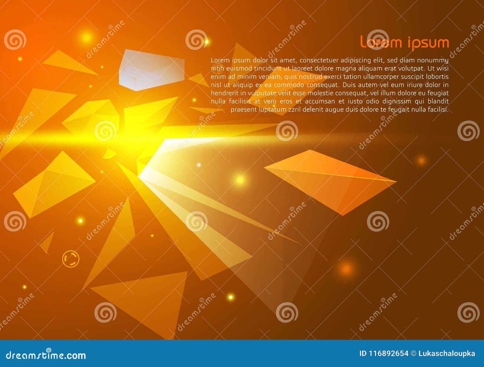Vector Abstract Background with Polygon Explosion in Orange and Stock ...