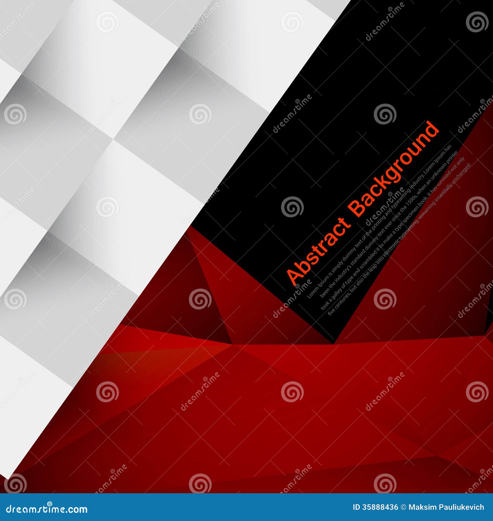 Vector Abstract Background. Polygon Red and Black Stock Illustration ...