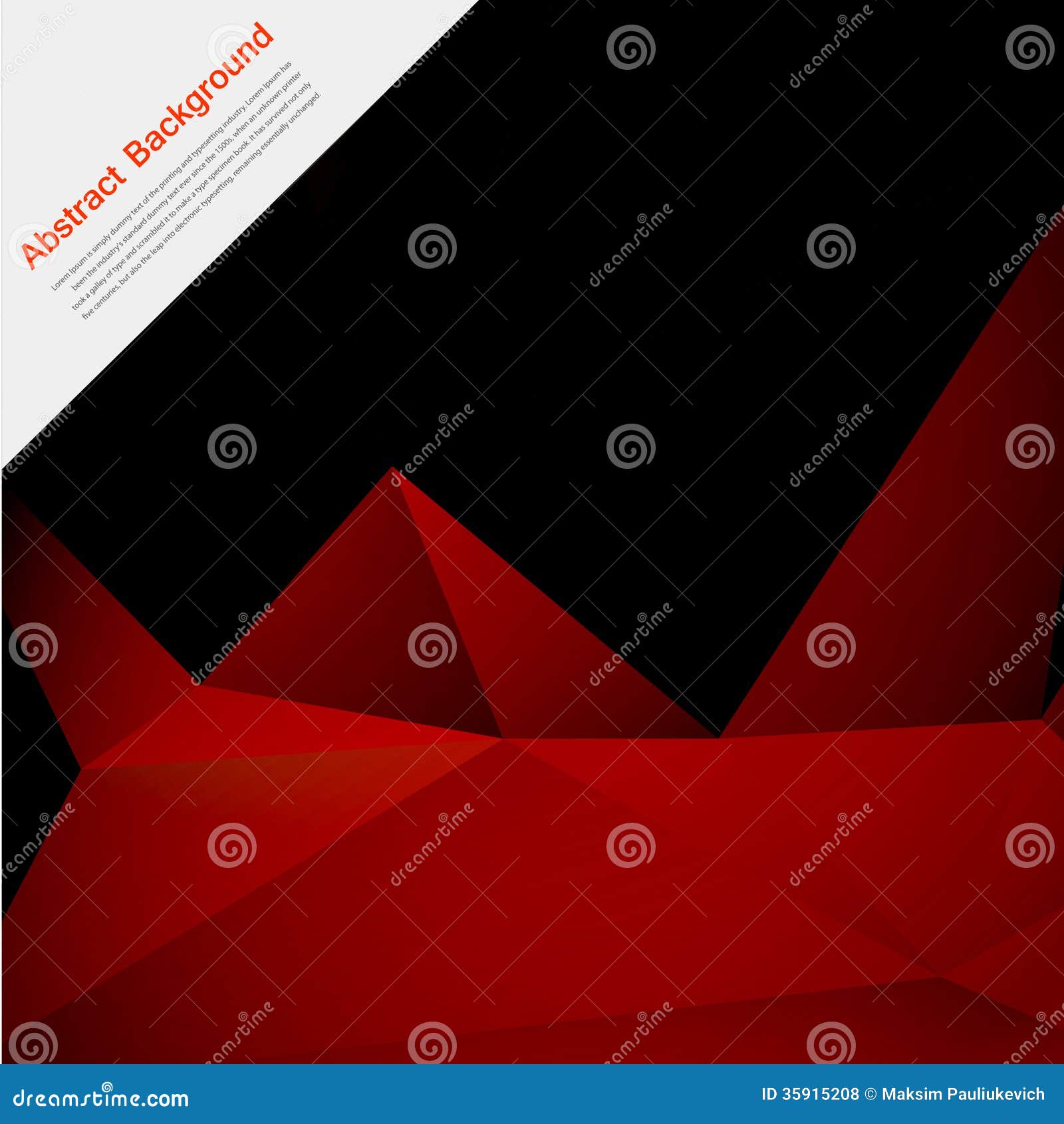 Vector Abstract Background. Polygon Red and Black Stock Vector ...