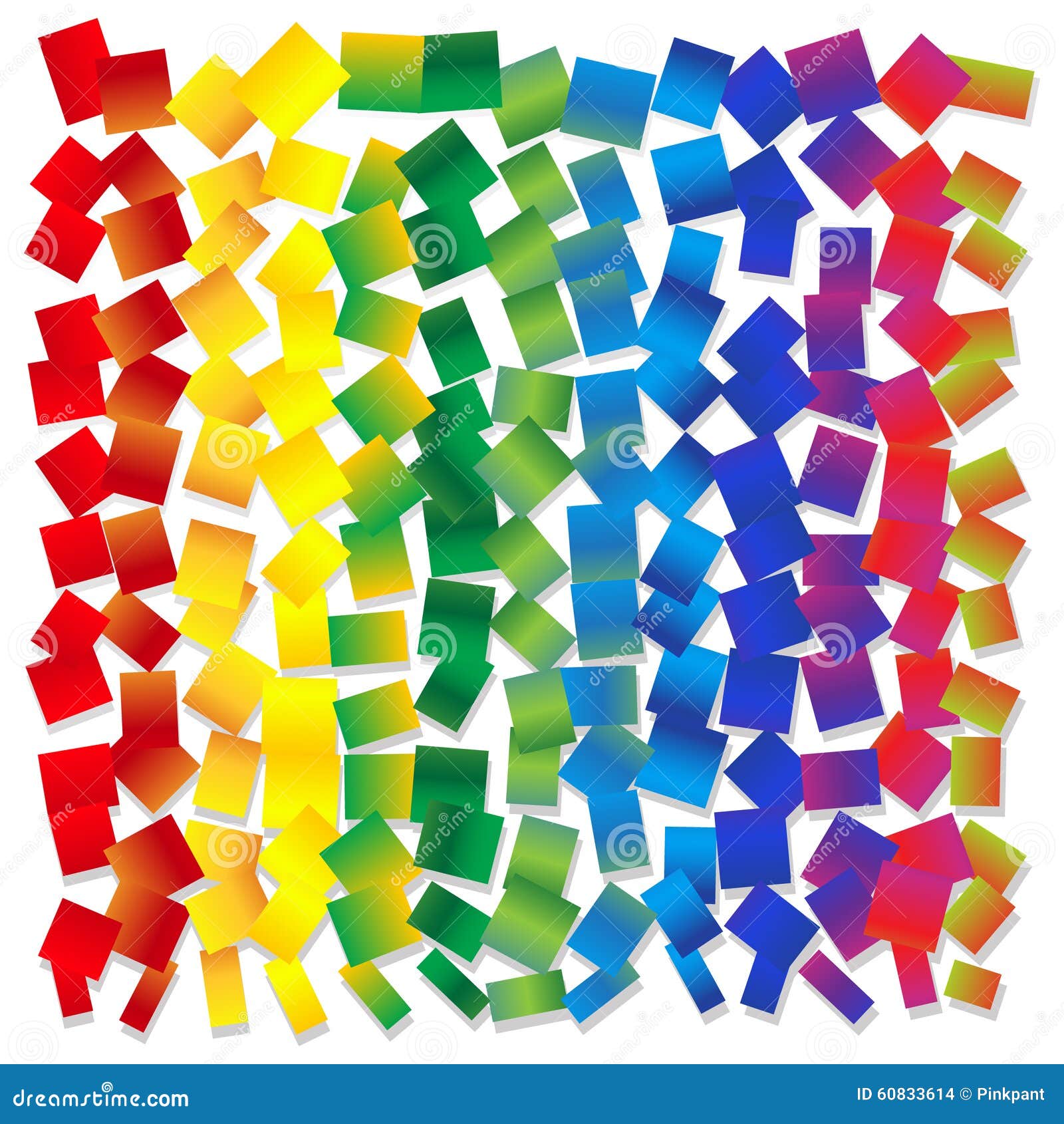 Vector Abstract Background - Rainbow Squares Randomly Arranged Stock ...