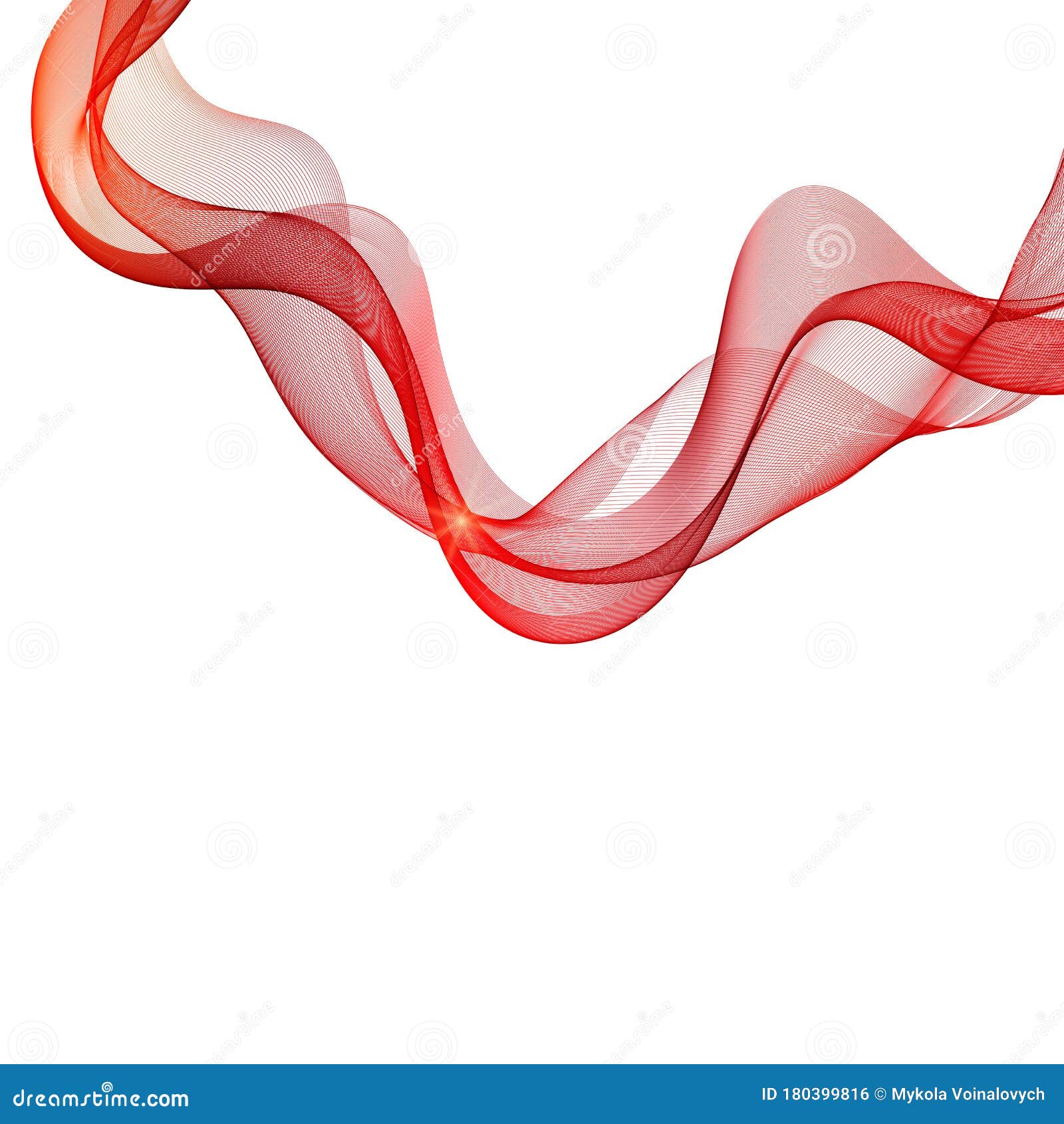 Vector Abstract Background. Red Horizontal Wave on White Background ...