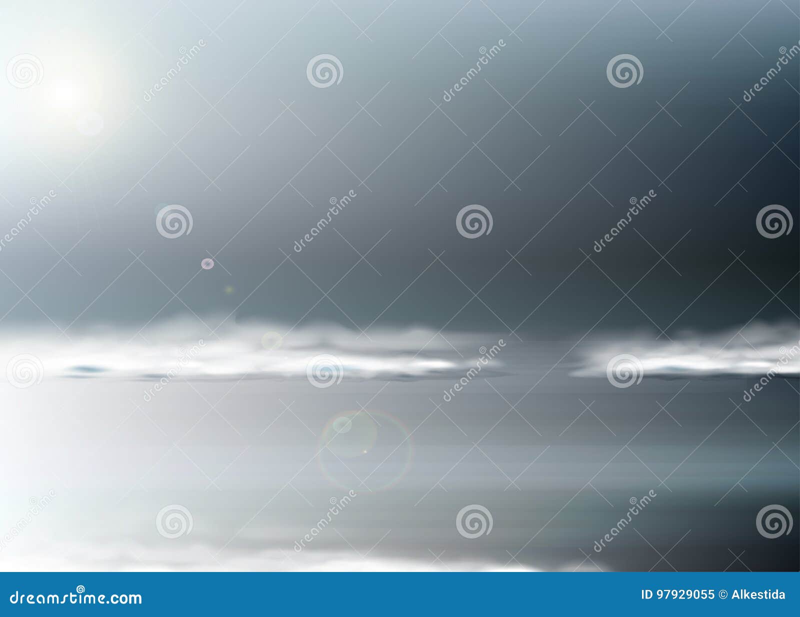 Vector Abstract Background with Restless Seascape in Gray Tones Stock ...
