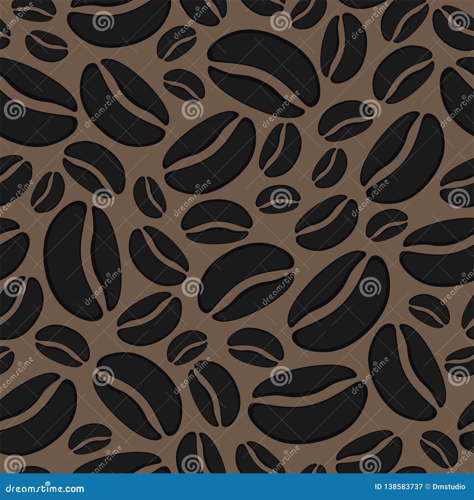 Vector Abstract Background with Seamless Coffee Bean Pattern Stock ...