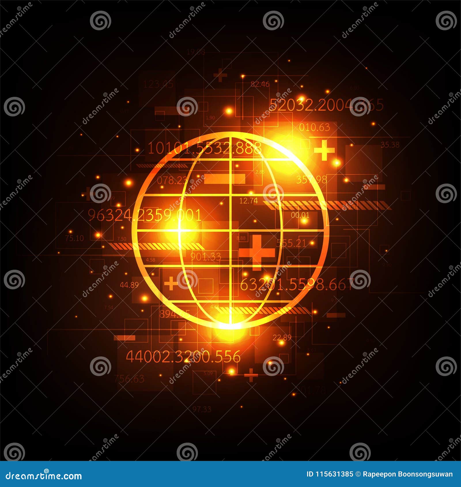 The Digital World Has a Lot of Information. Stock Vector - Illustration ...