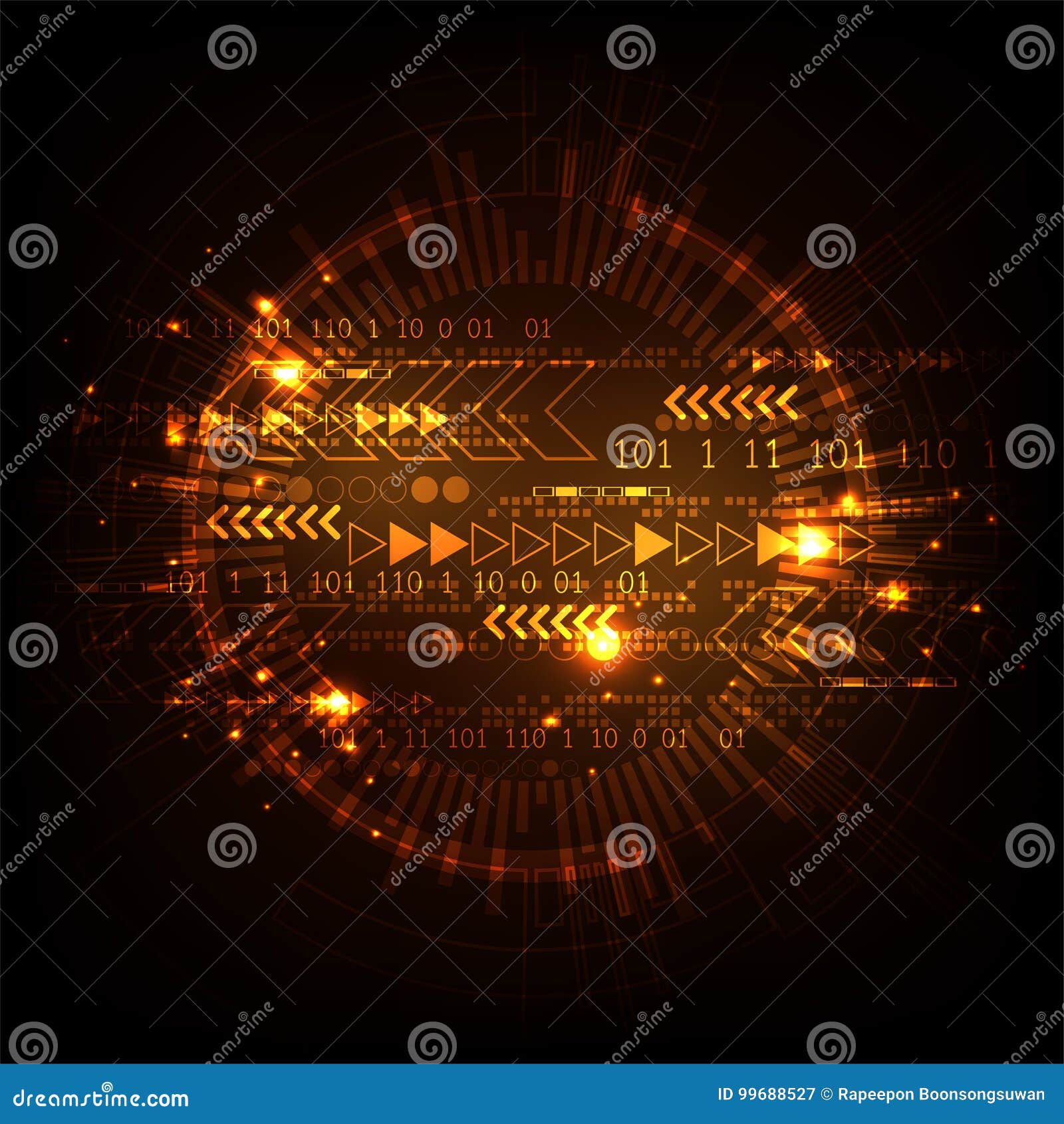 Speed of Technology in the Digital World. Stock Vector - Illustration ...