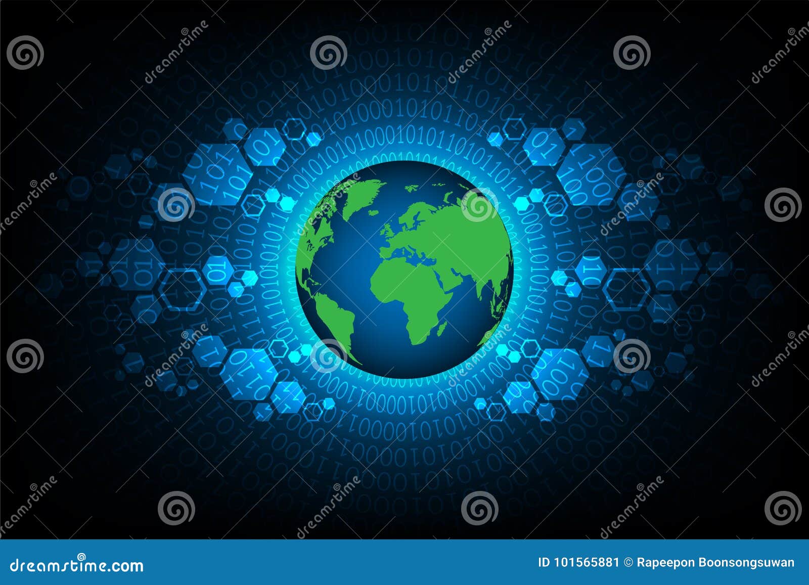 World of Technology on a Dark Blue Background. Stock Vector ...