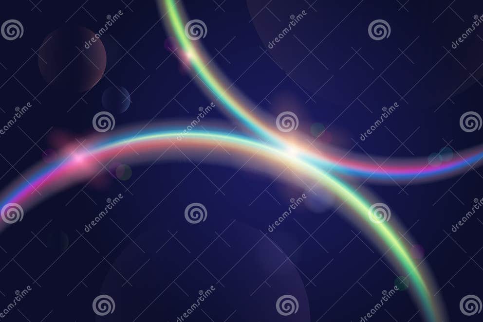 Vector Abstract Background with Space Lights and Planets. Abstract ...