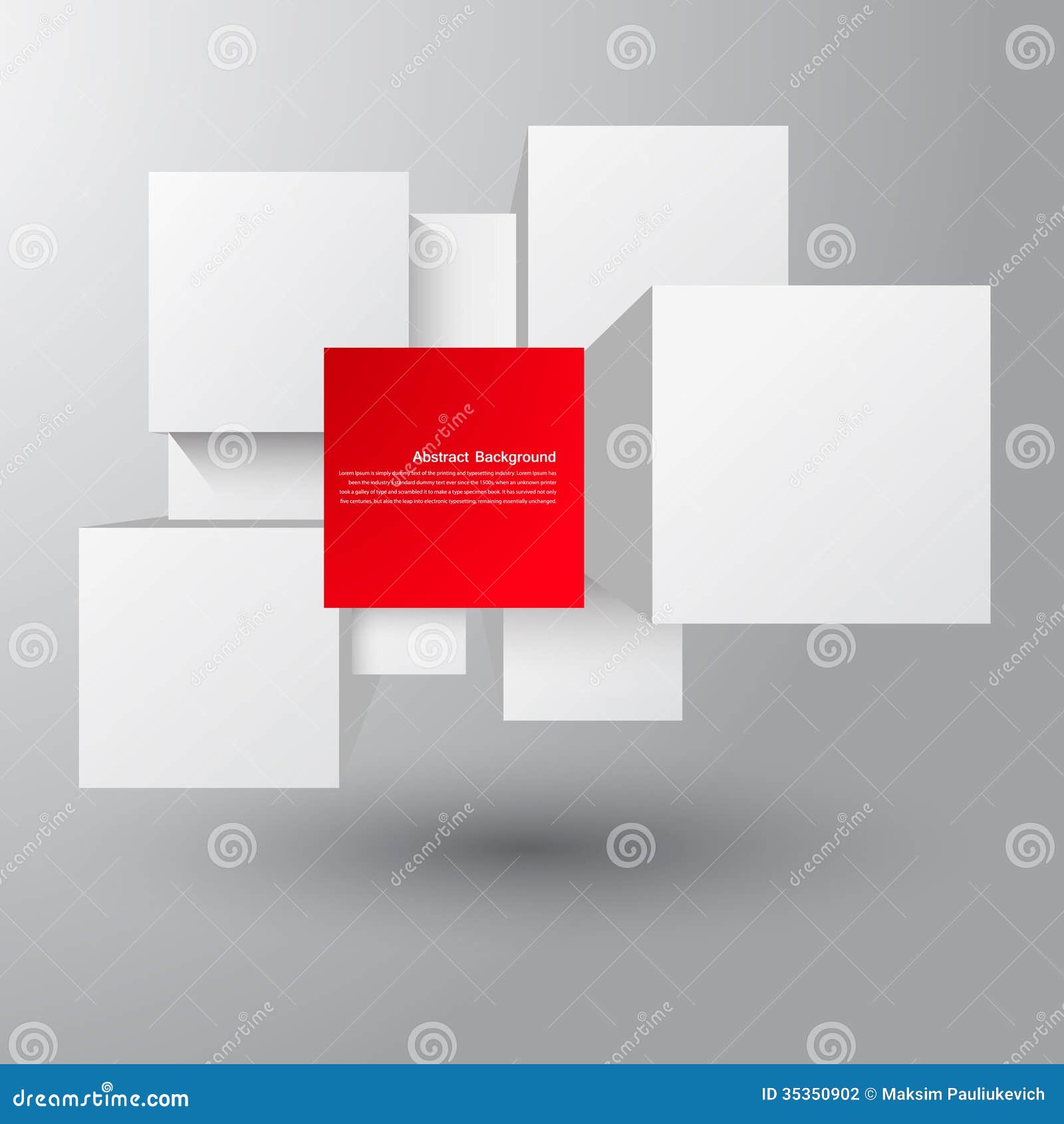Vector Abstract Background. Square and 3d Object Stock Vector ...