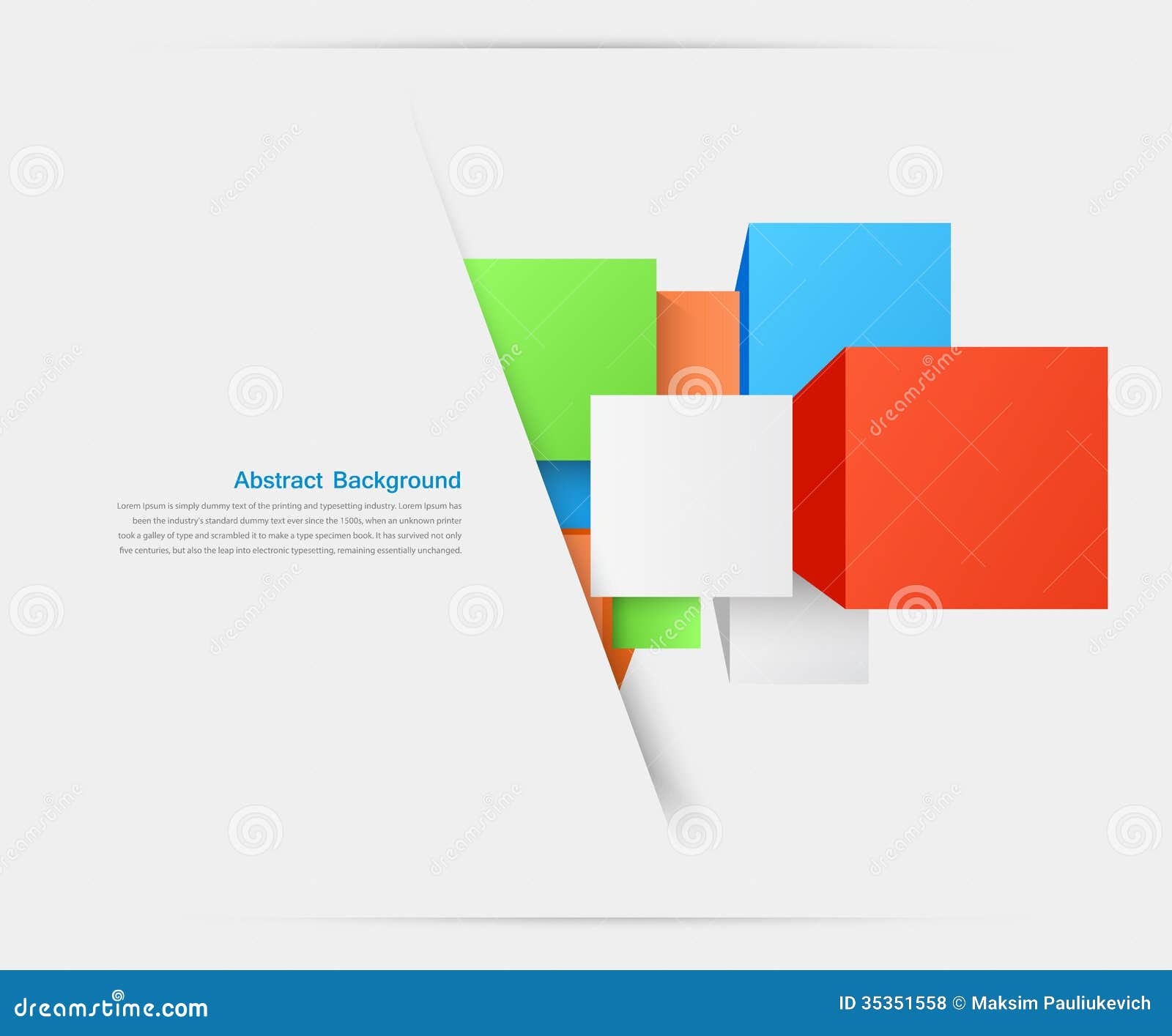 Vector Abstract Background. Square and 3d Object Stock Vector ...